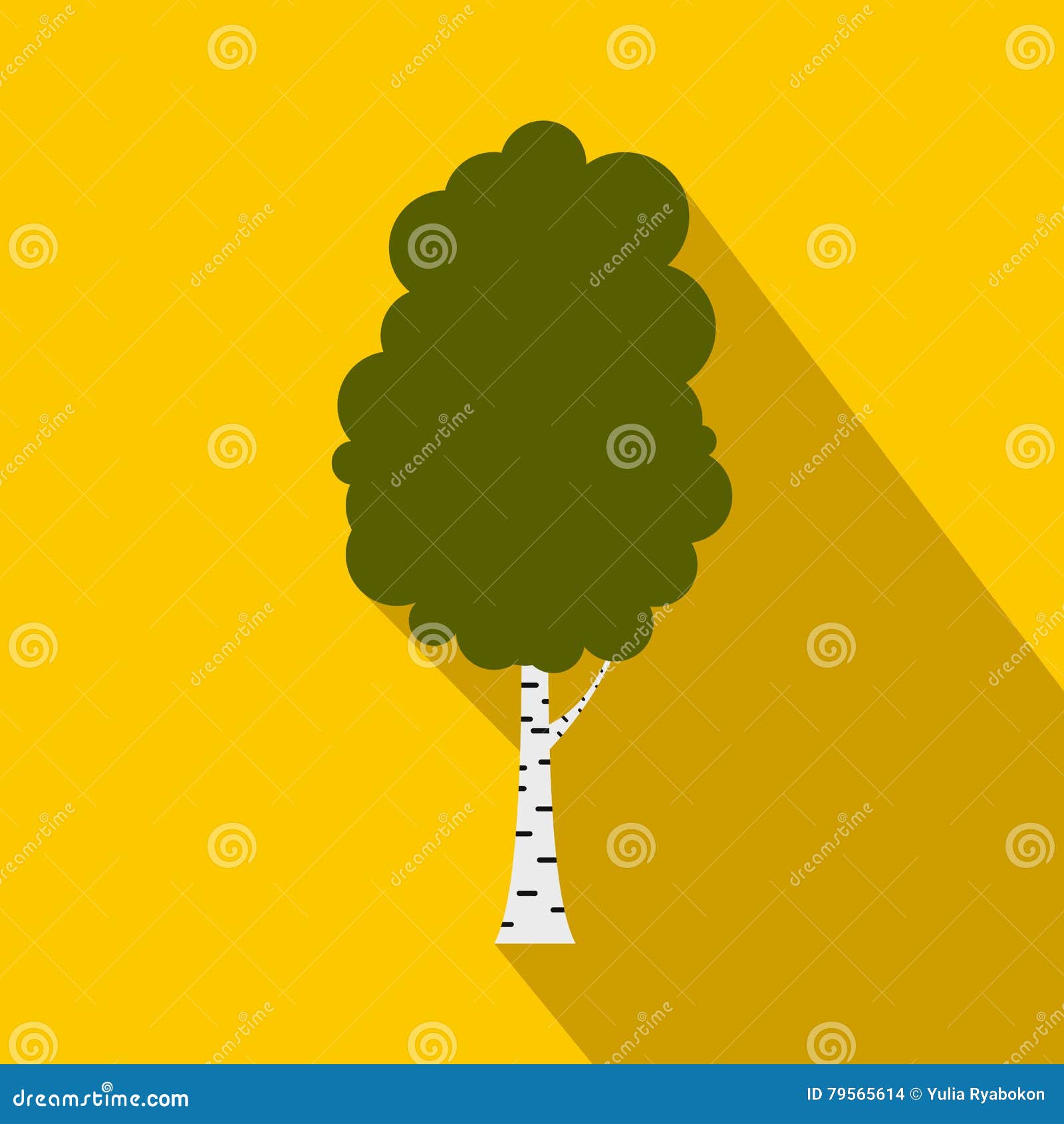 Birch Tree Icon, Flat Style Stock Vector - Illustration of rural, birch ...