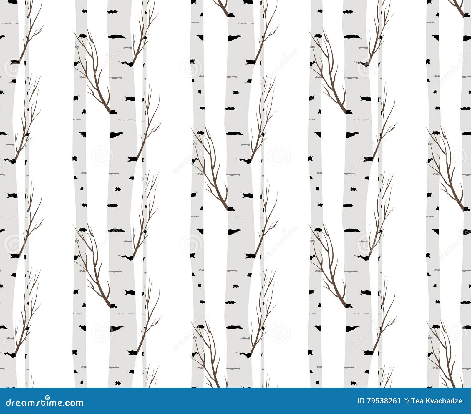 Birch Tree.seamless Pattern.vector Stock Vector - Illustration of death ...