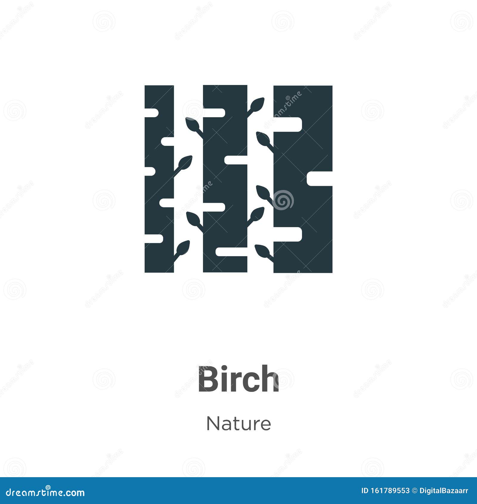 Birch Vector Icon on White Background. Flat Vector Birch Icon Symbol ...
