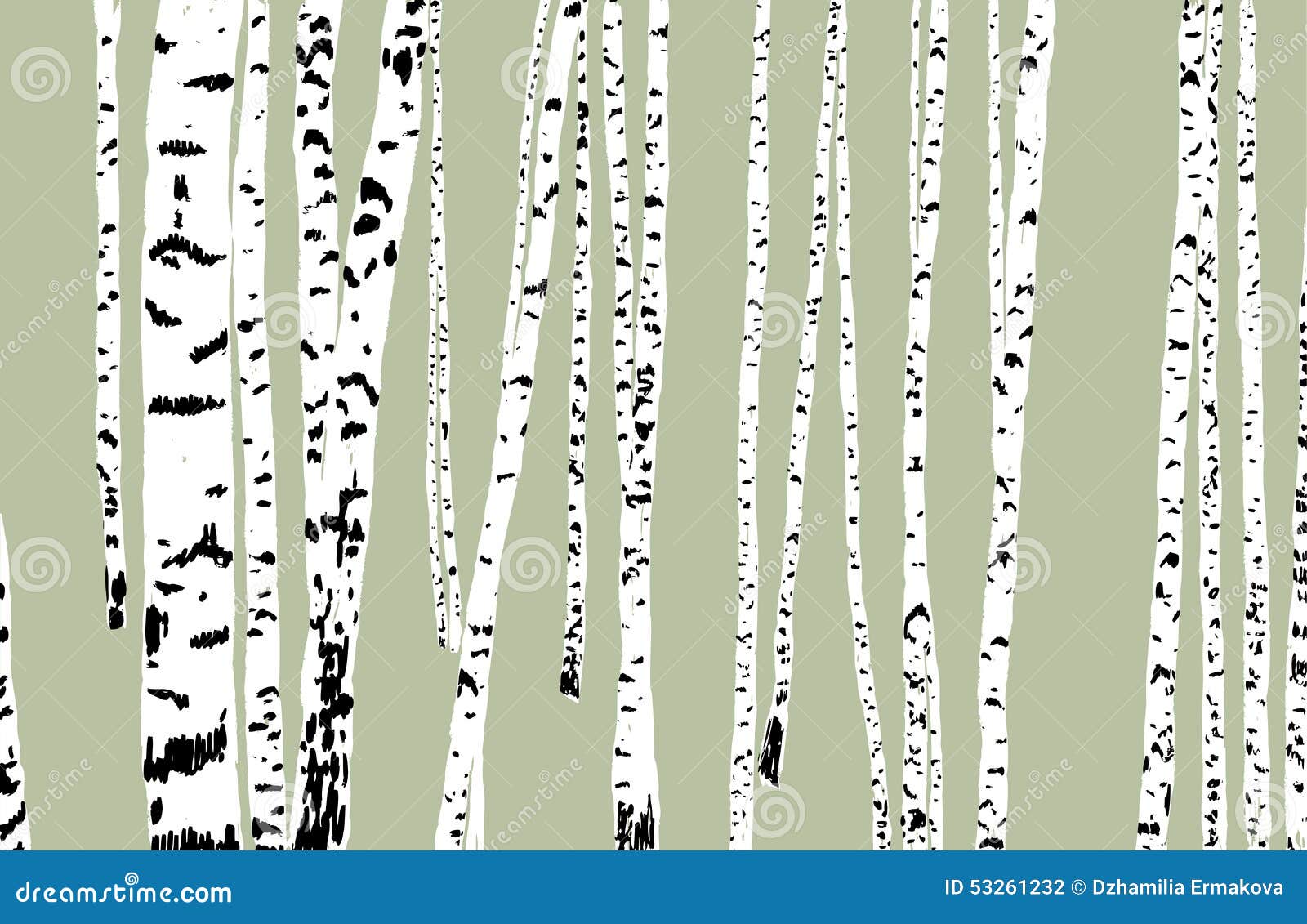 Birch Trees With Deer, Vector Background | CartoonDealer.com #26779310
