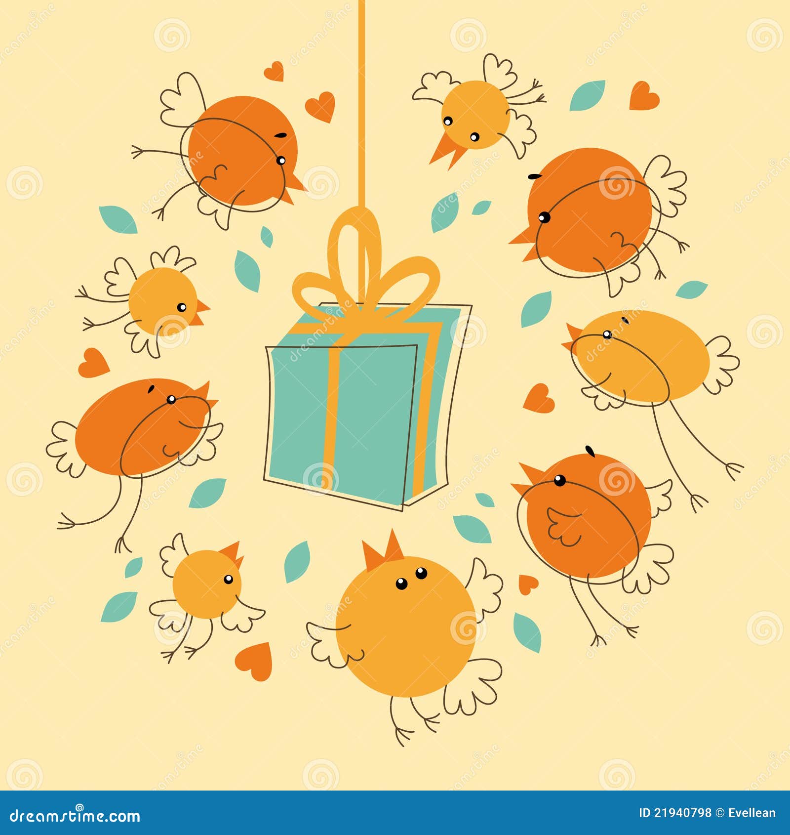 Birdâ€™s Gift stock vector. Illustration of flock, cute - 21940798