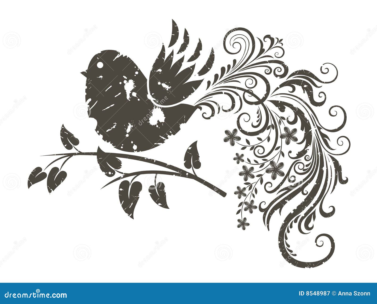 Bird. stock vector. Illustration of decoration, curve - 8548987
