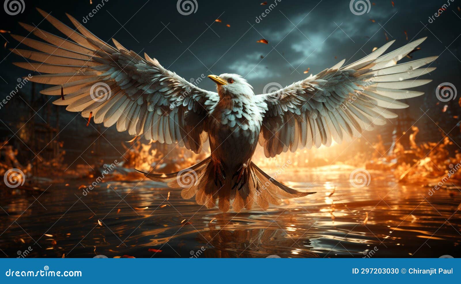 Bird with angel wings stock photo. Image of bird, element - 297203030