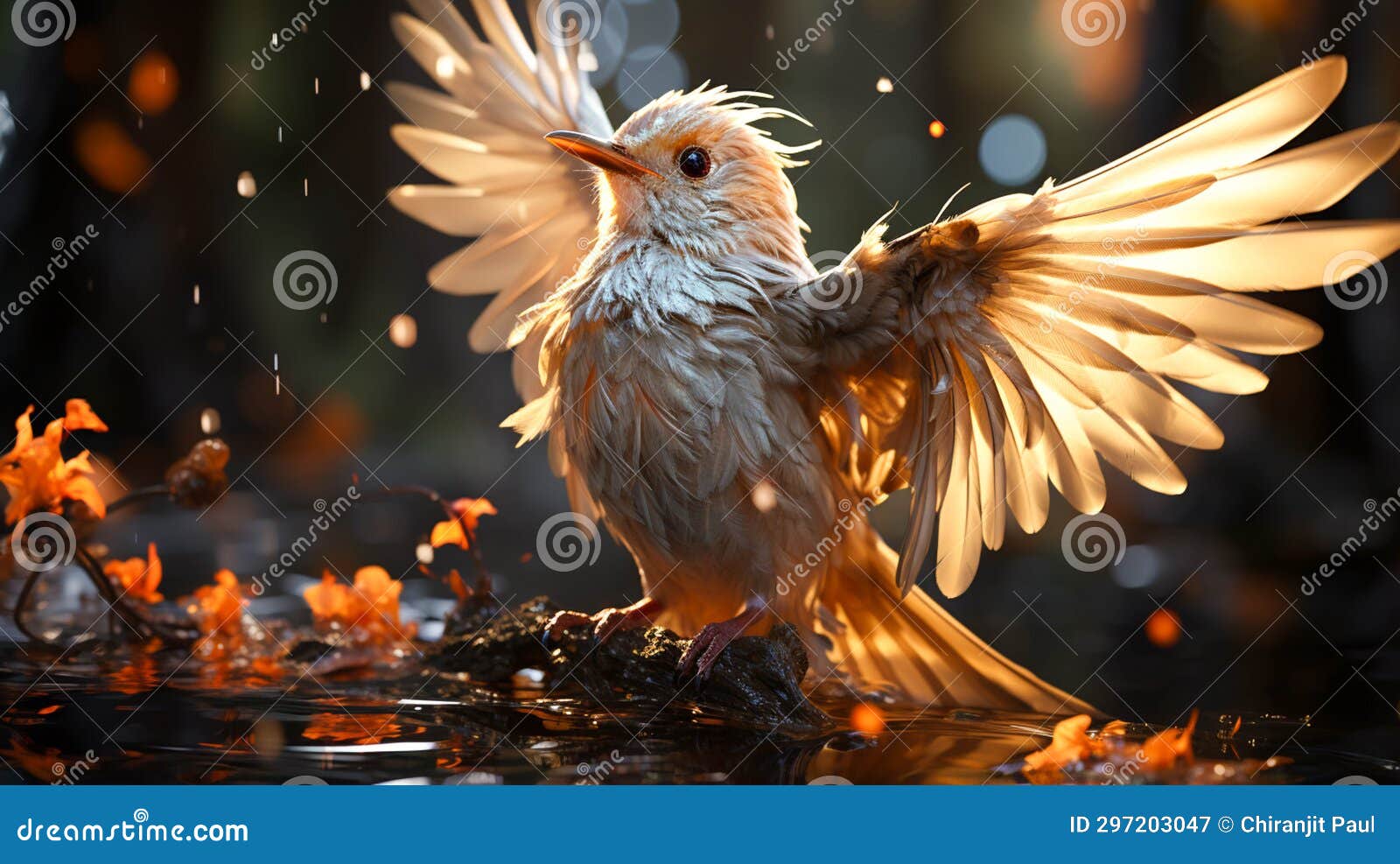 Bird with angel wings stock illustration. Illustration of fantasy ...