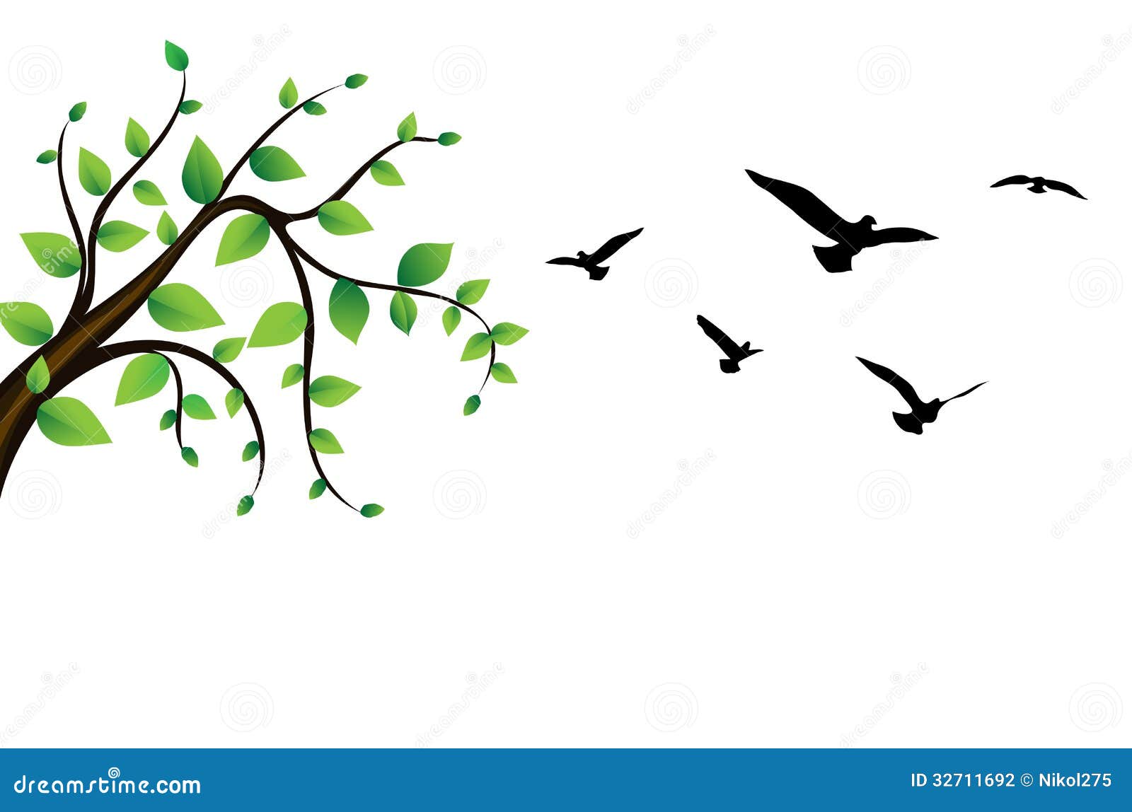 Bird Around A Tree Branch Stock Photography - Image: 32711692