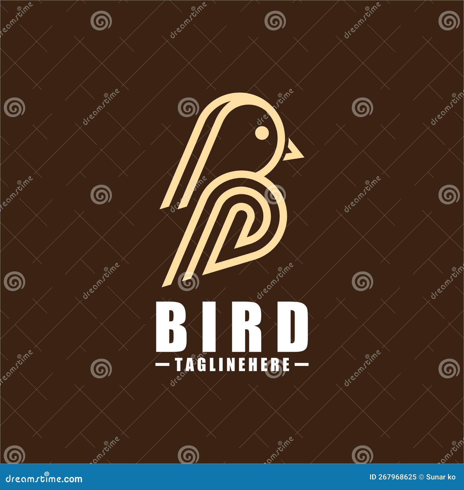 Bird B Logo - Vector Logo Template Stock Vector - Illustration of ...