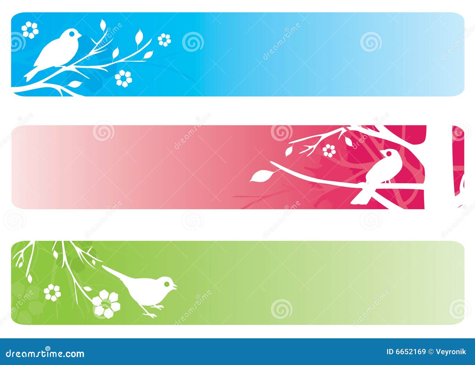 Bird banners stock vector. Illustration of animal, floral - 6652169
