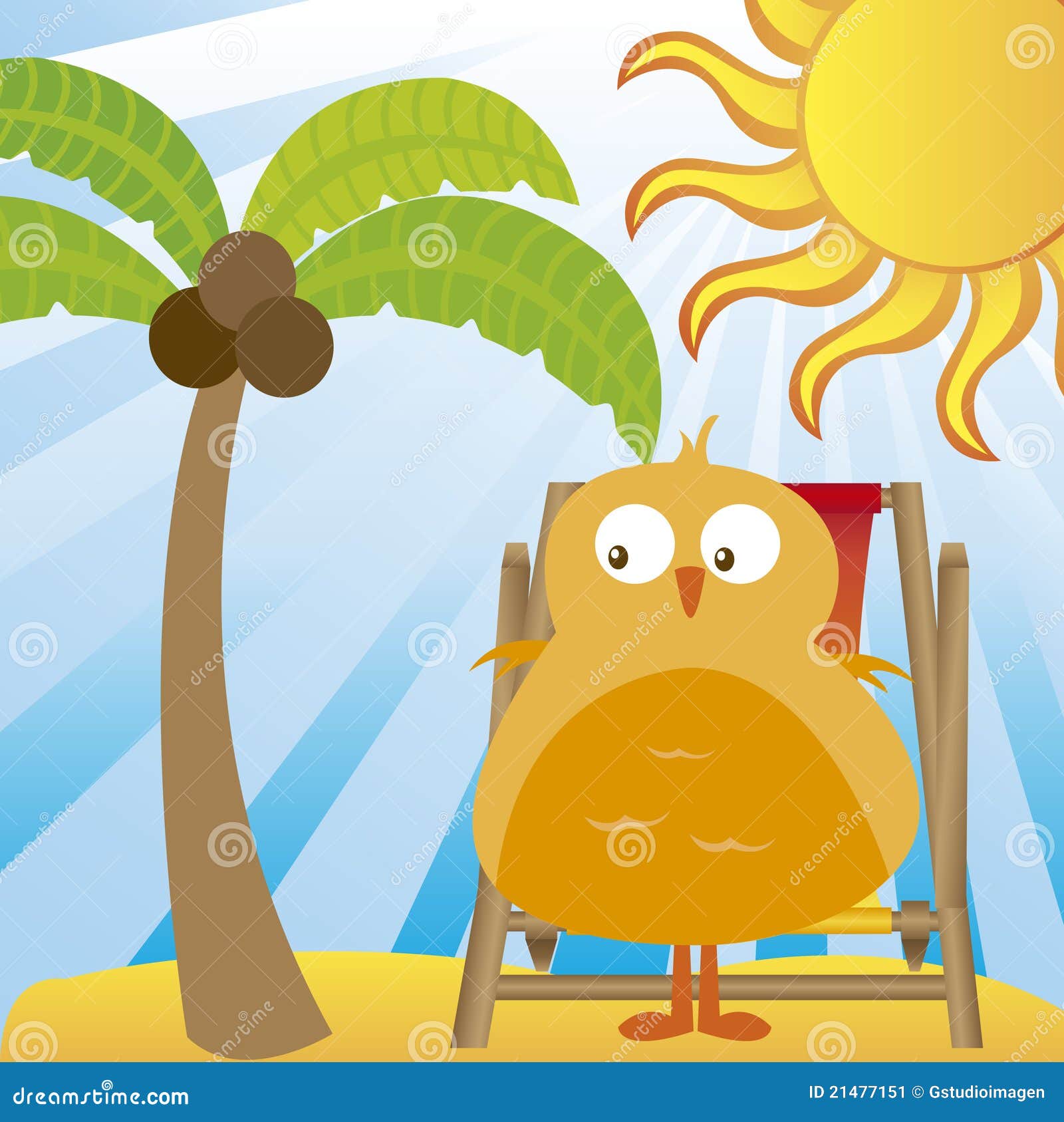 Bird on the beach stock vector. Illustration of starfish - 21477151