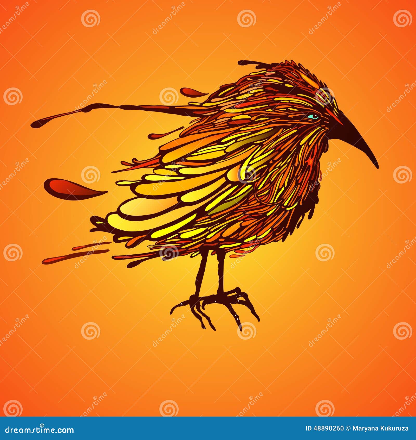 Bird stock illustration. Illustration of orange, beauty - 48890260