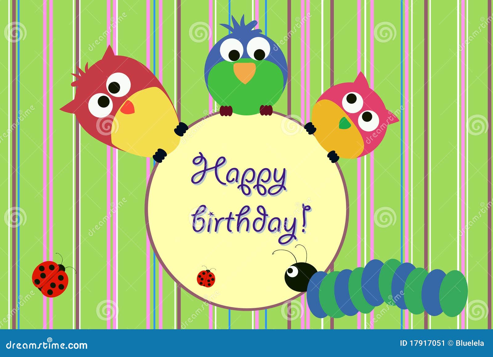 Bird birthday card stock vector. Illustration of beautiful - 17917051