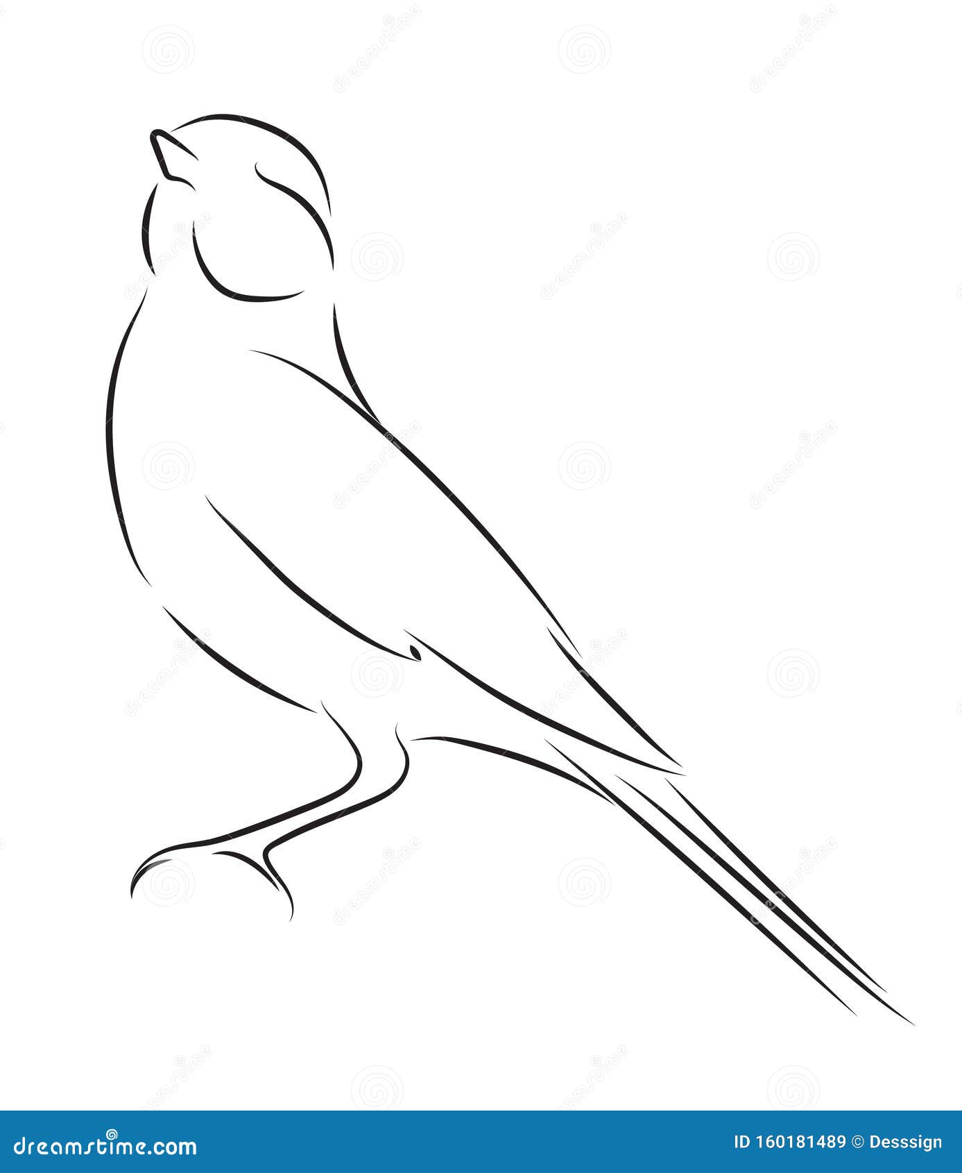 Bird black line stock illustration. Illustration of design - 160181489