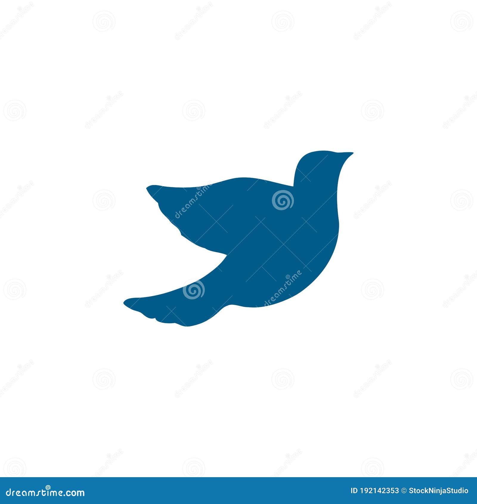 Bird Blue Icon on White Background. Blue Flat Style Vector Illustration ...