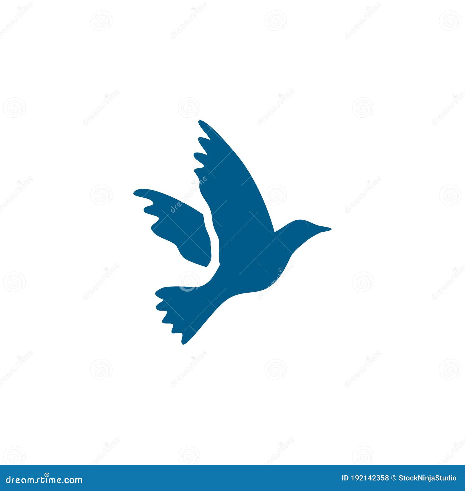 Bird Blue Icon on White Background. Blue Flat Style Vector Illustration ...