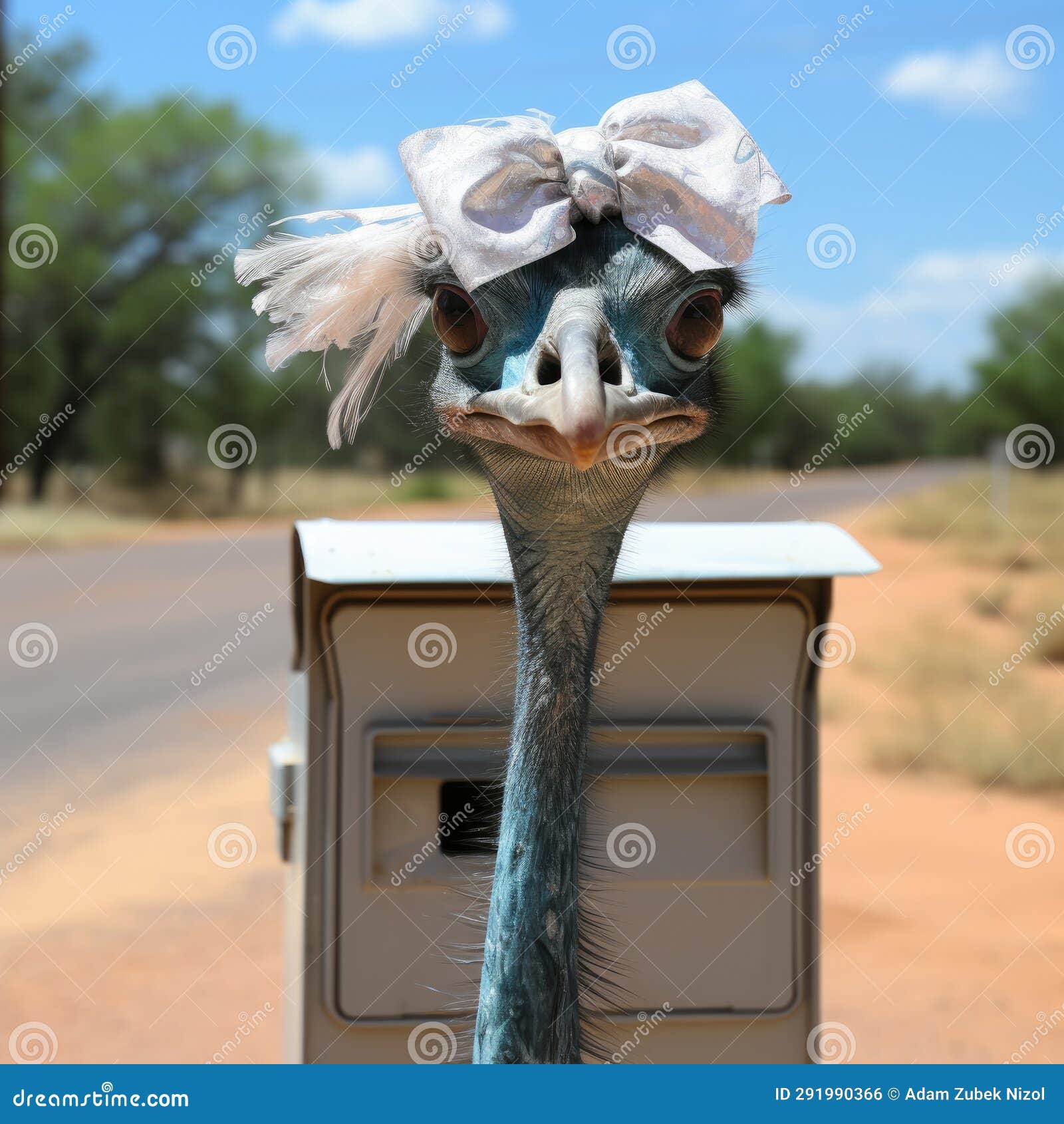 A Bird with a Bow on Its Head Stock Illustration - Illustration of cute ...