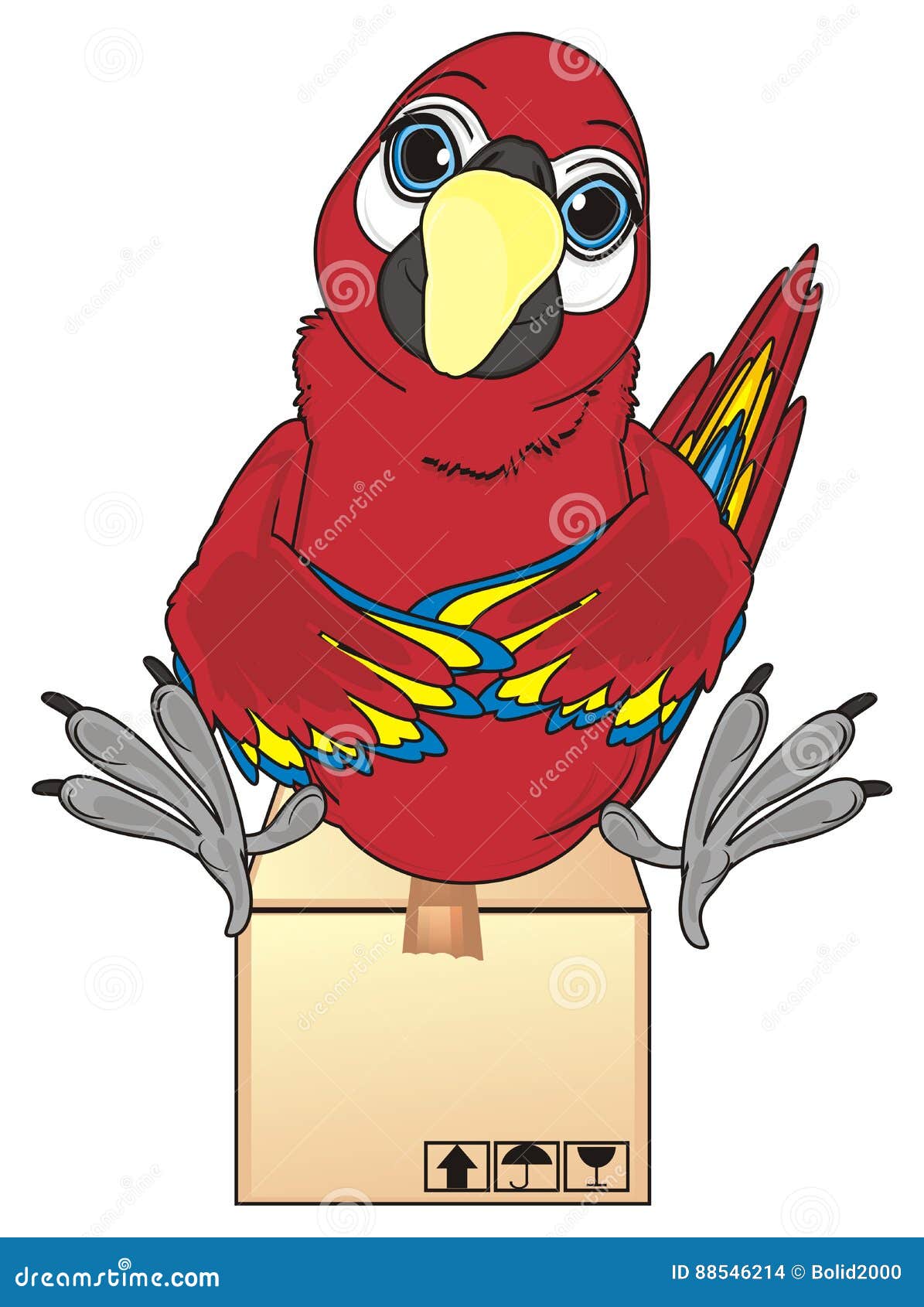 Bird and a box stock illustration. Illustration of beak - 88546214