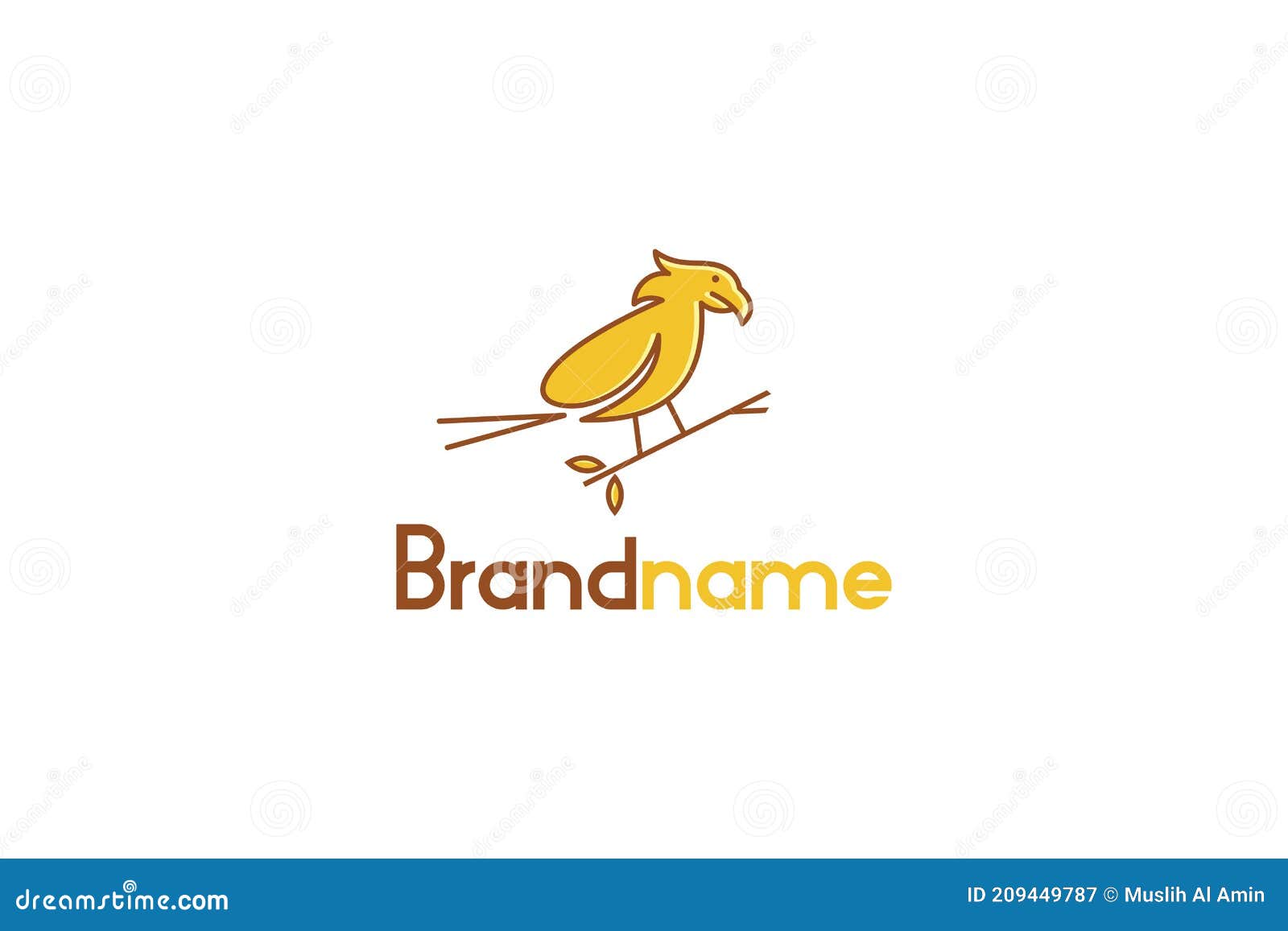 Bird on Branch, Perch Bird Logo Design Stock Vector - Illustration of ...