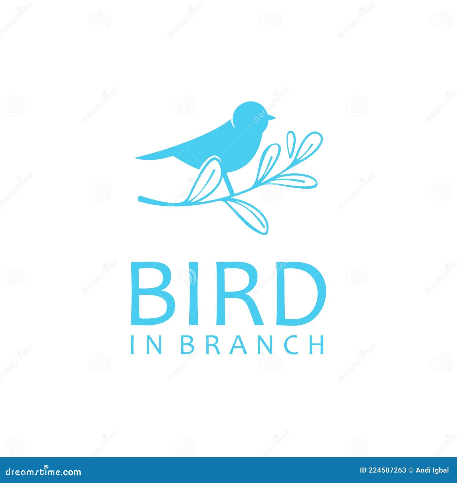 Bird in Branch Tree Logo Design Template Stock Vector - Illustration of ...