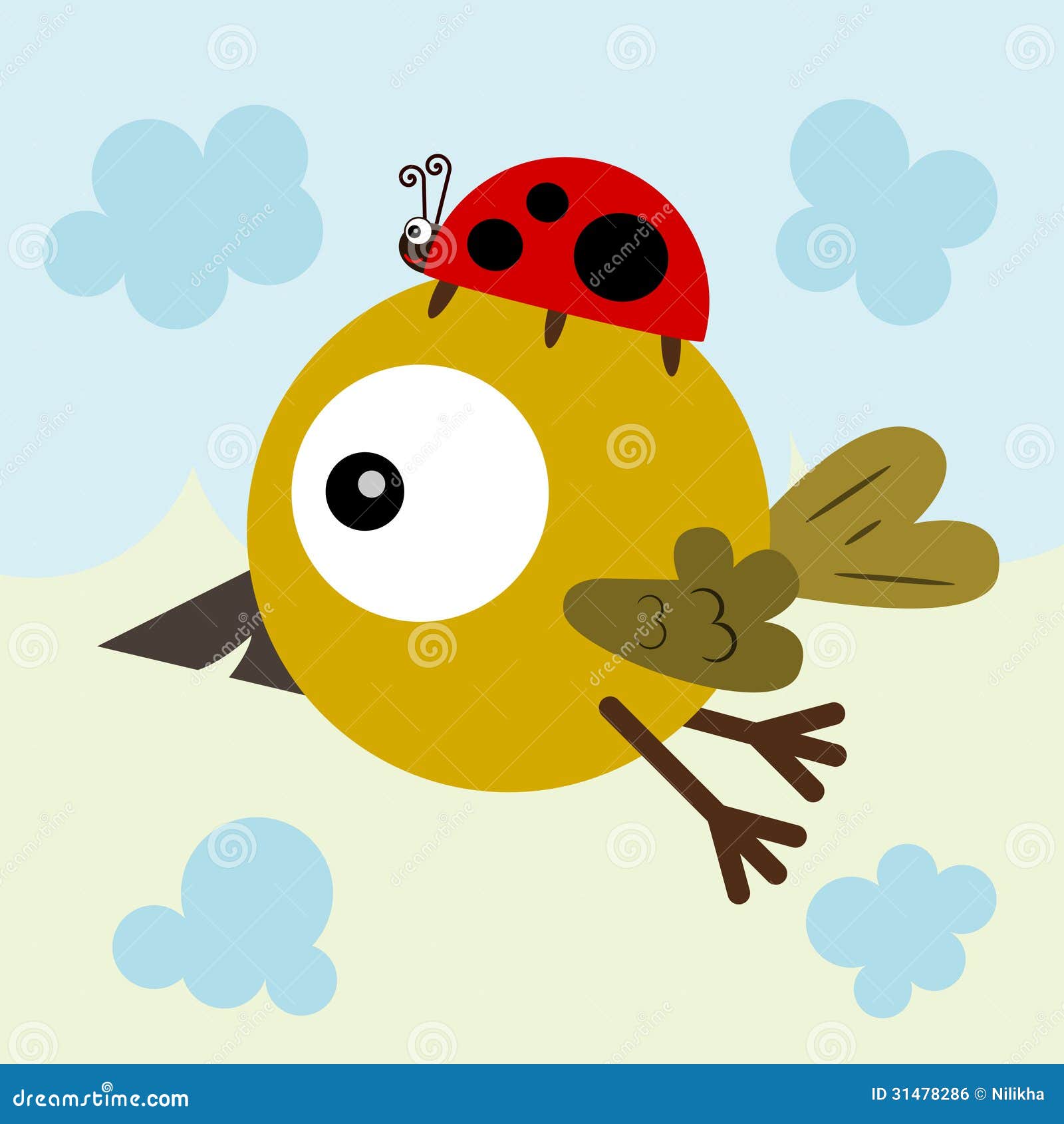 Bird and bug stock illustration. Illustration of insect - 31478286