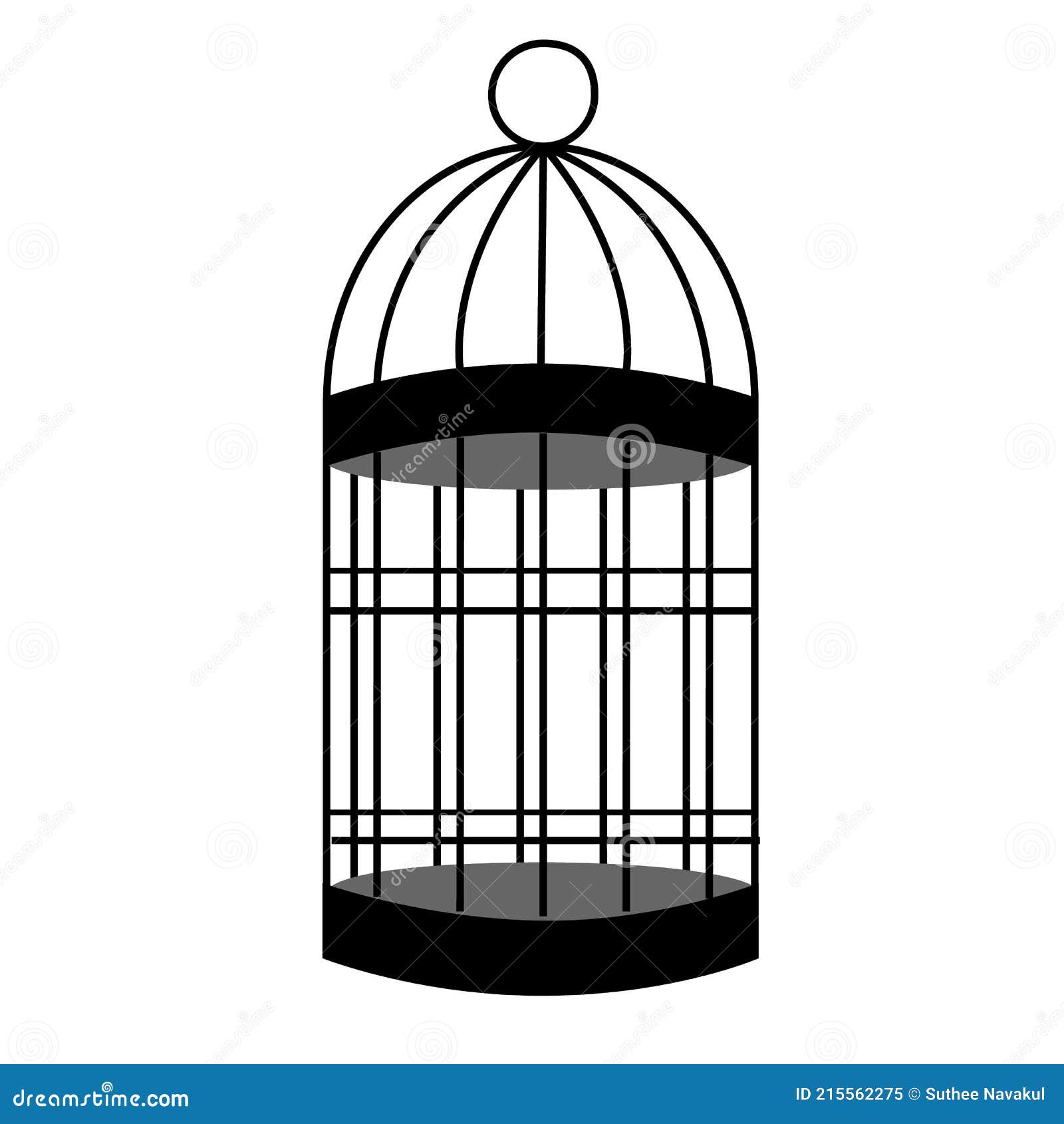 Bird Cage Icon on White Background. Flat Style. Cage Symbol. Empty Bird ...