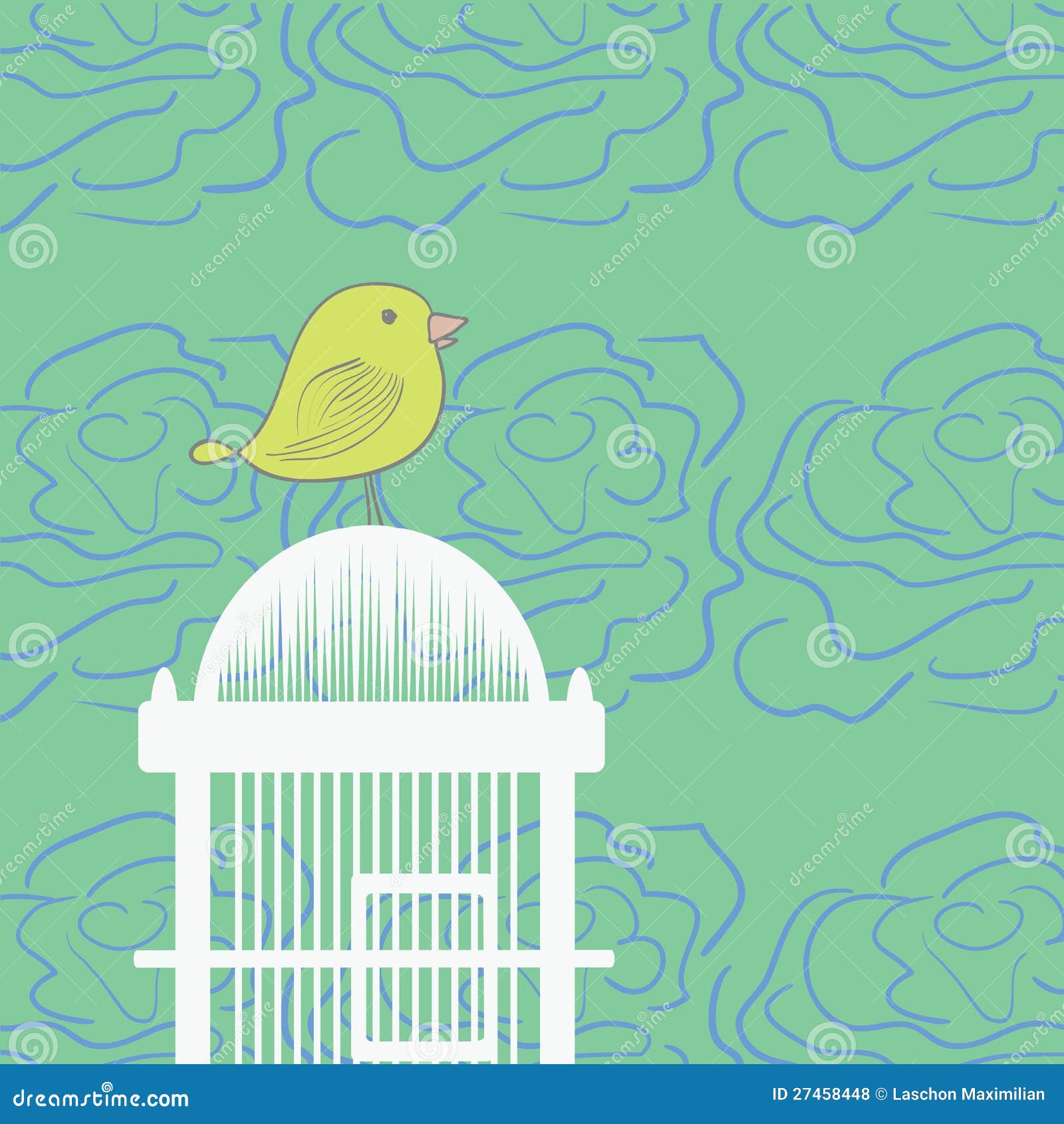 Bird Cage Illustration stock vector. Illustration of nature - 27458448