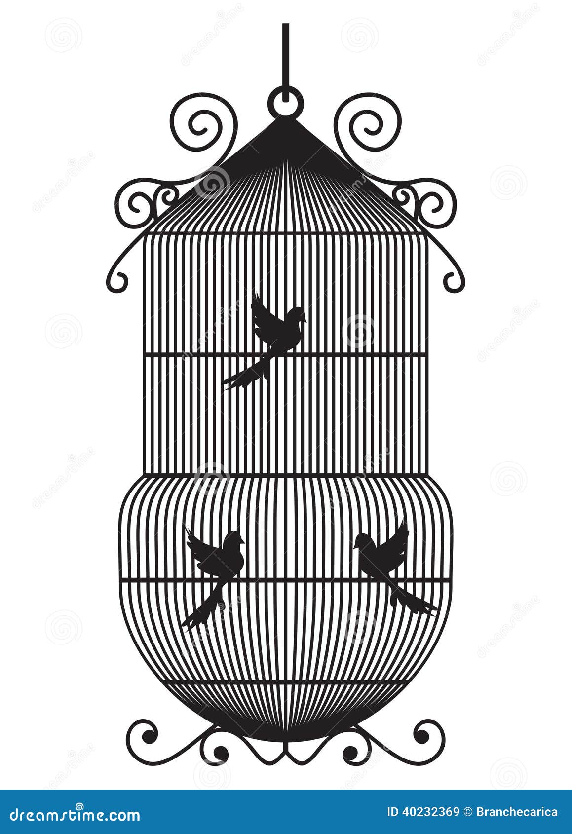 Bird cage stock vector. Illustration of animal, decor - 40232369