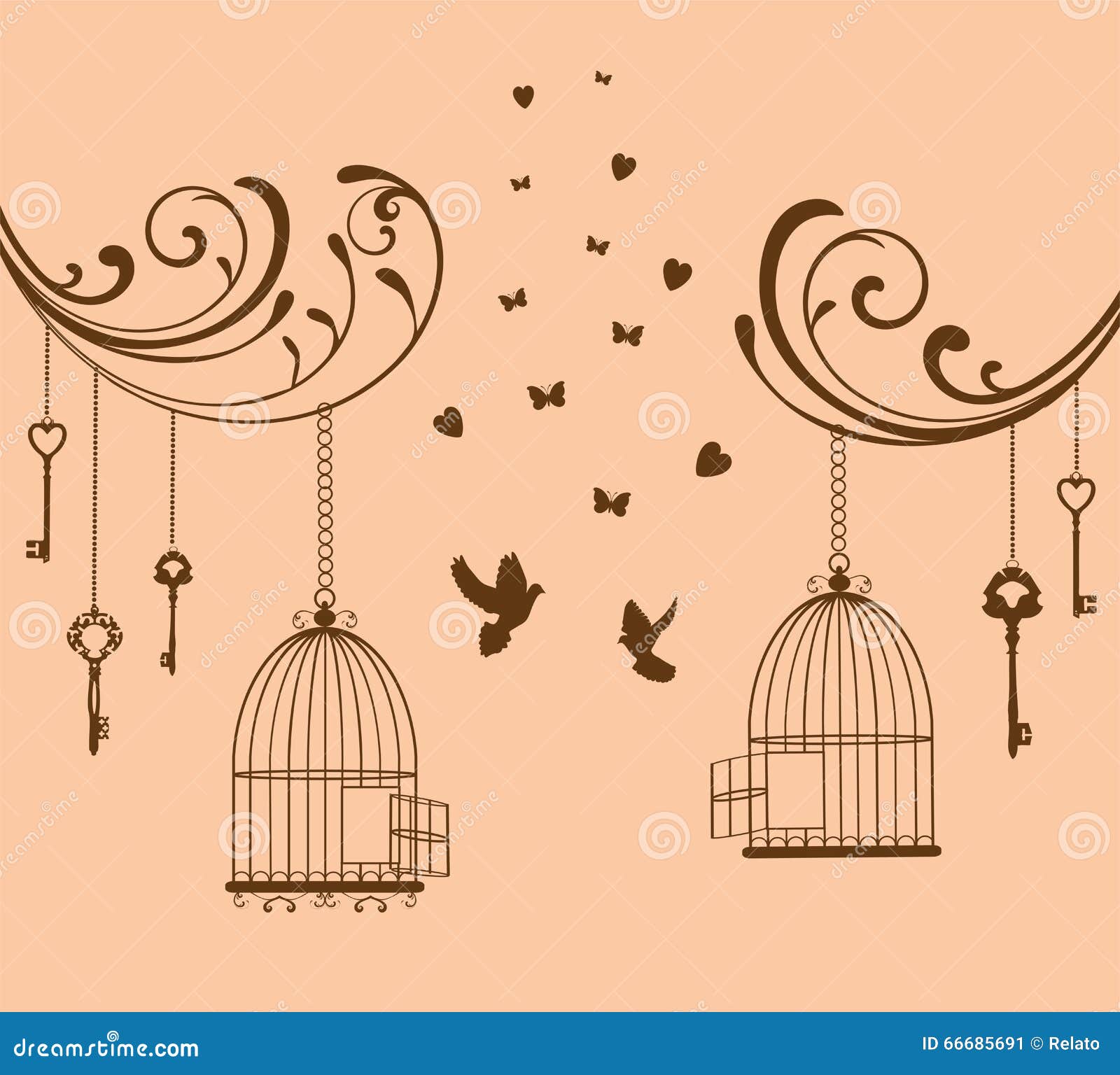 Bird Cage Vector stock vector. Illustration of design - 66685691