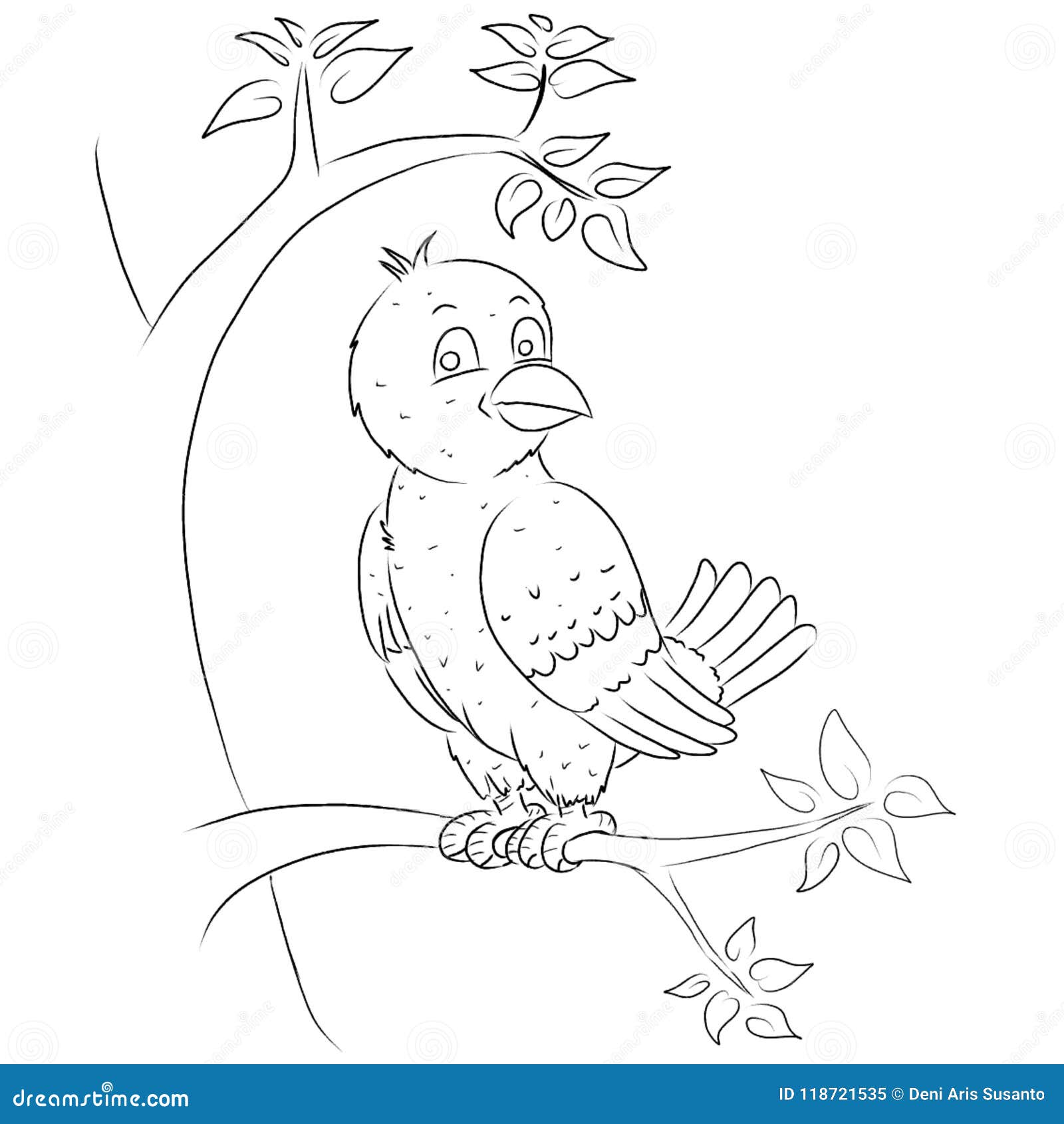 Bird Cartoon Colouring Page Stock Illustration - Illustration of ...