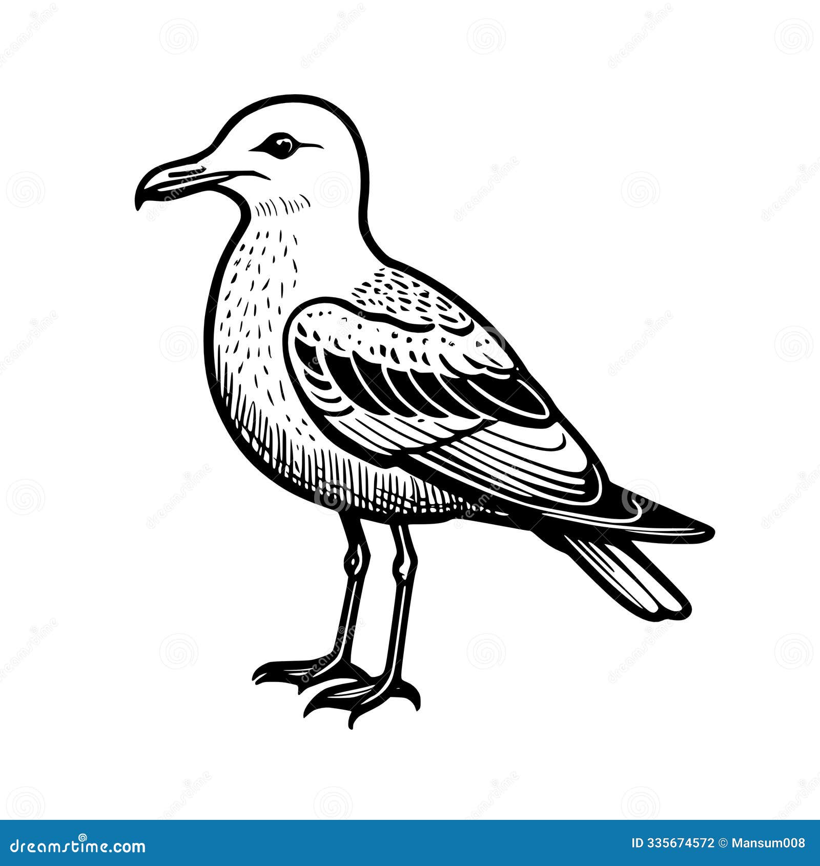 Bird Cartoon Hand Drawn Illustration Stock Illustration - Illustration ...