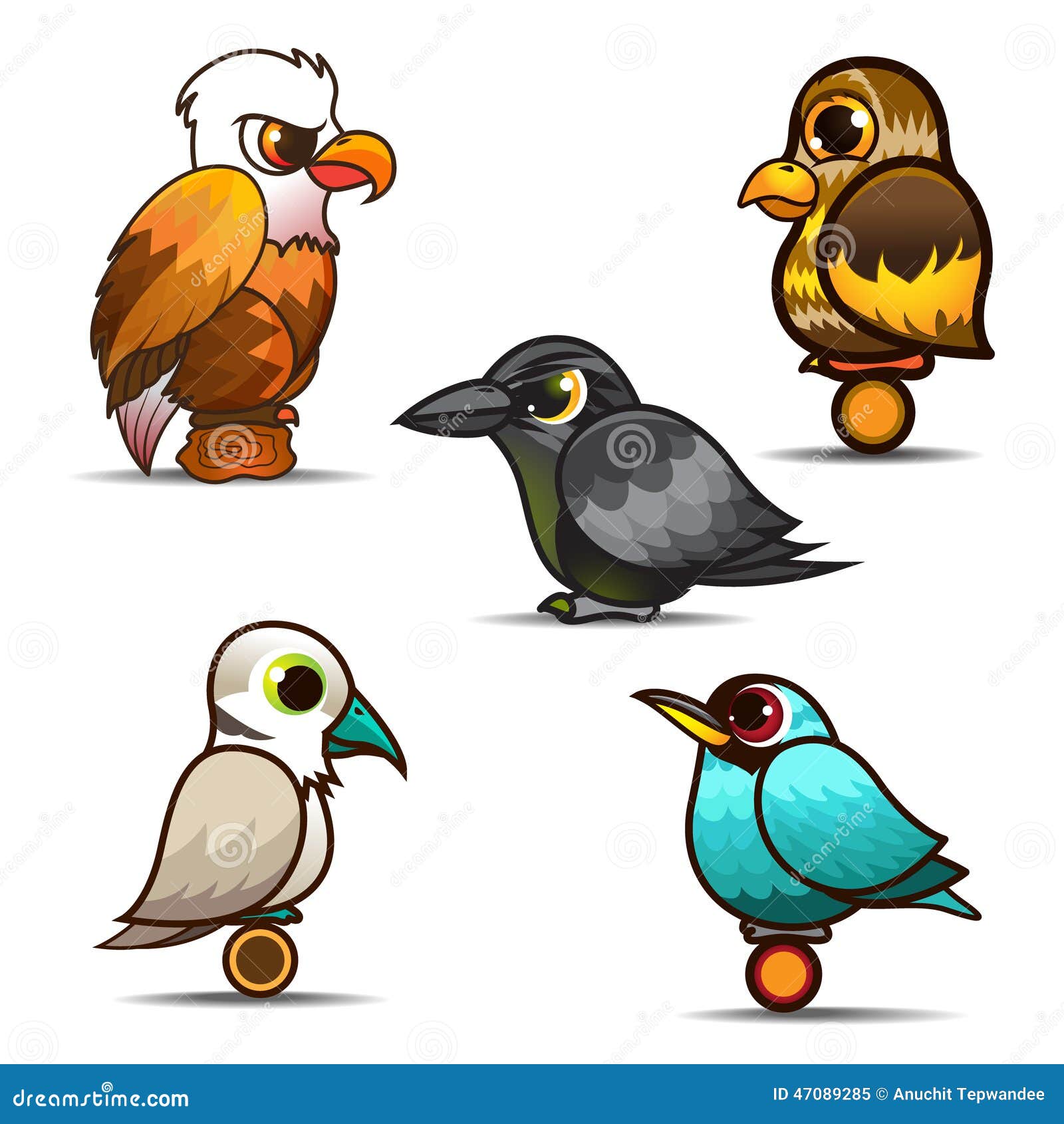 Bird Cartoon Set Collection Stock Vector - Illustration of comic, color ...
