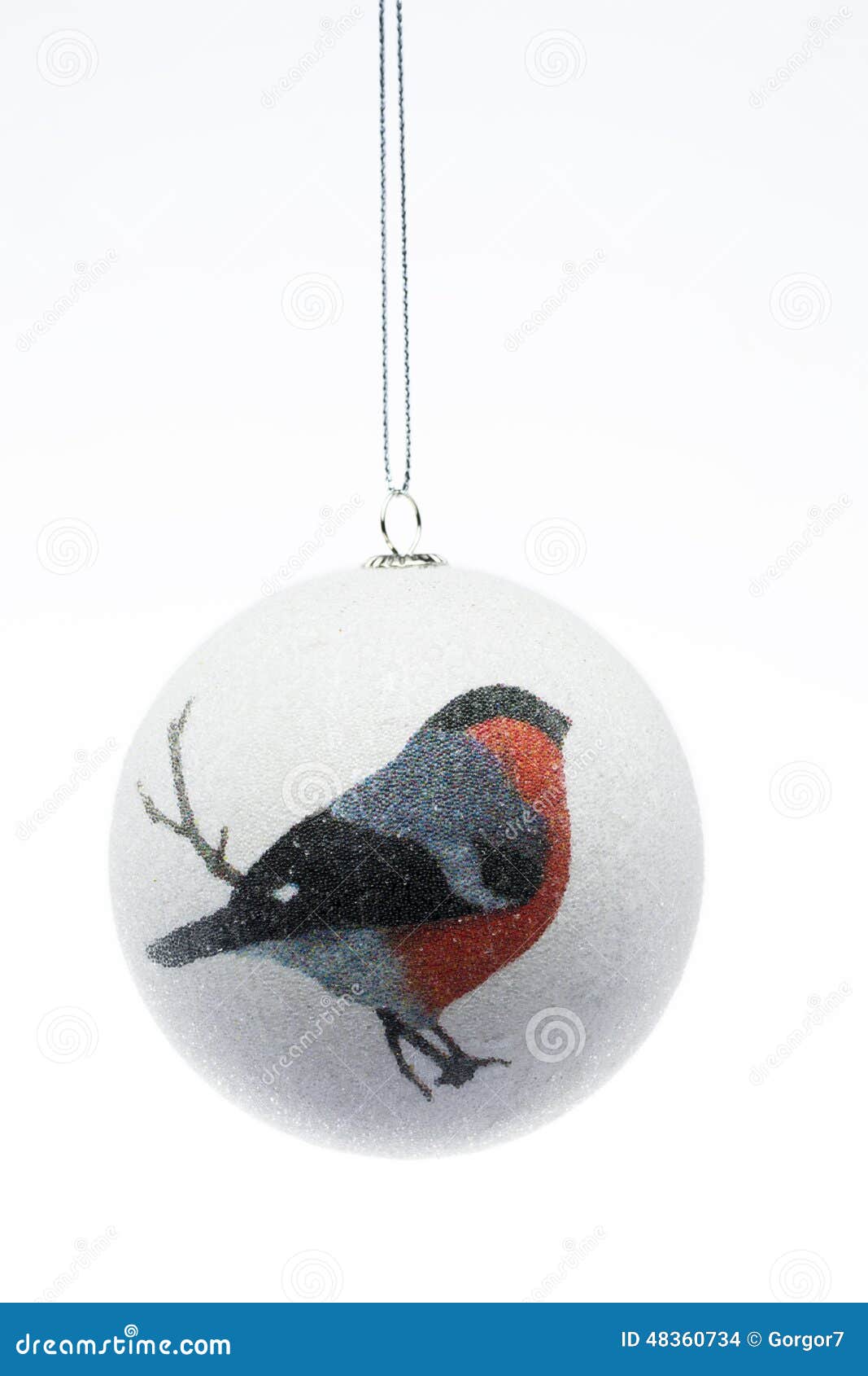 Bird Christmas Bauble Isolated on White Background Stock Photo - Image ...