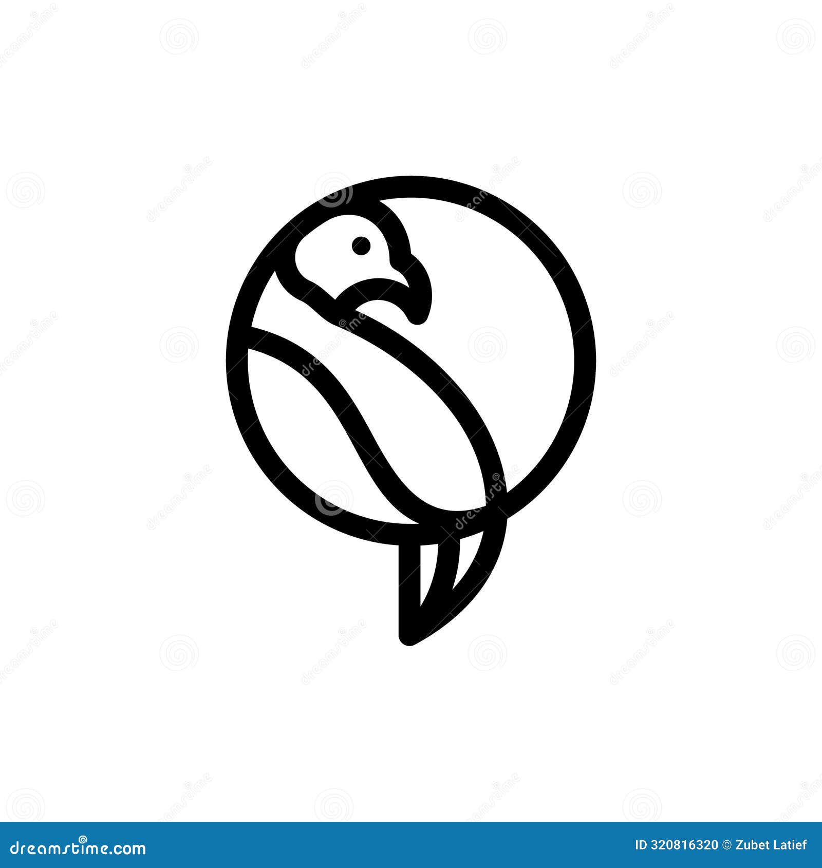 Bird in Circle Line Simple Logo Template Vector Design Stock Vector ...