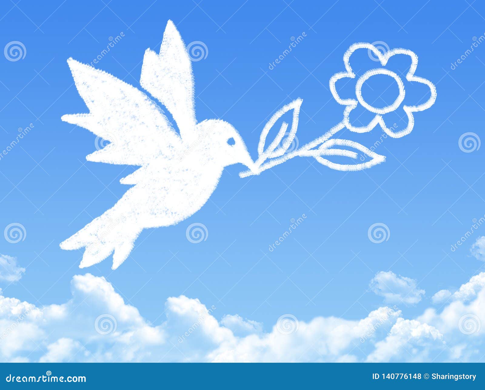 Bird cloud shape stock illustration. Illustration of smoke - 140776148