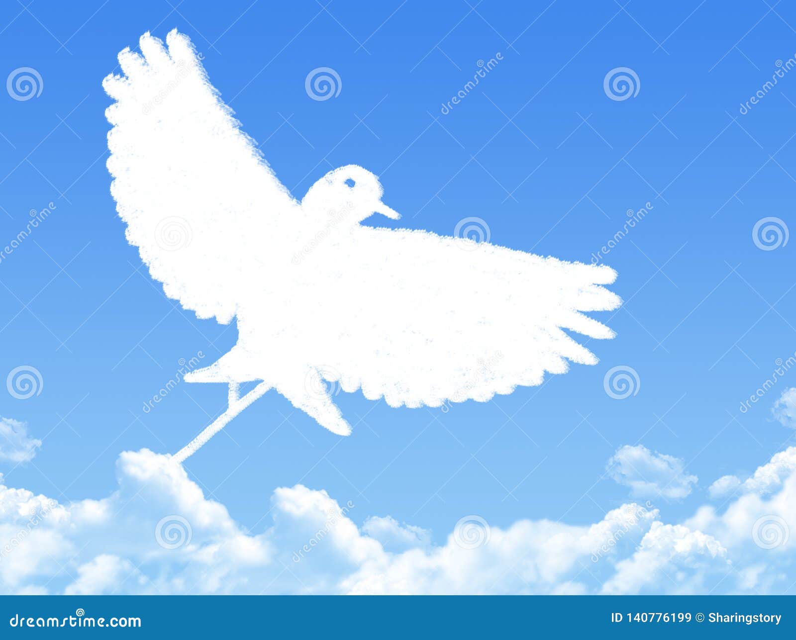 Bird cloud shape stock illustration. Illustration of nature - 140776199