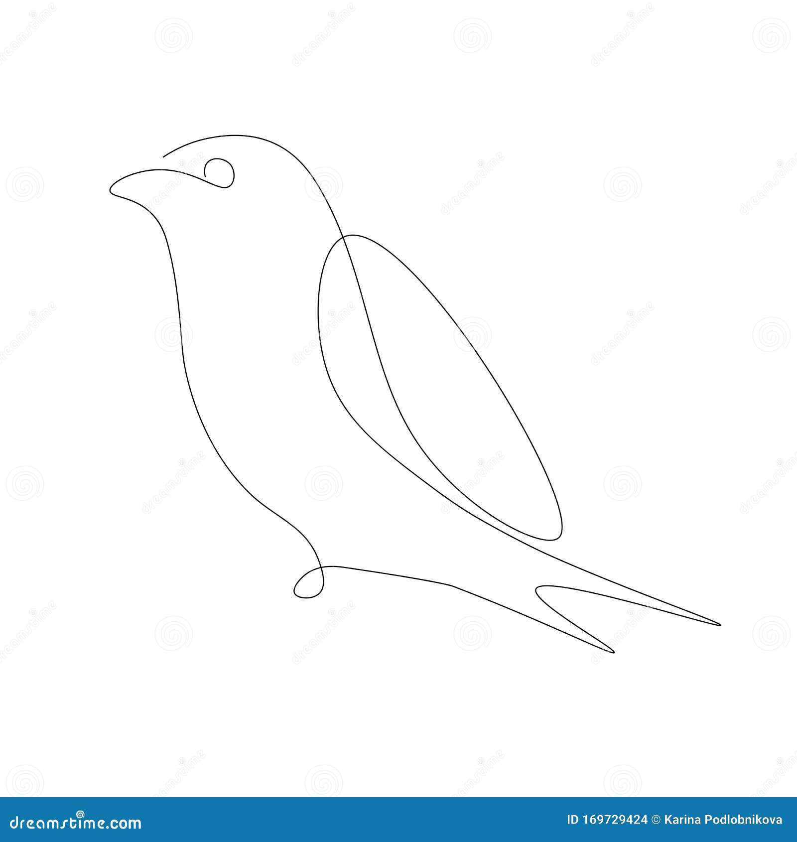 Bird Continuous Line Drawing, Vector Illustration Stock Vector ...