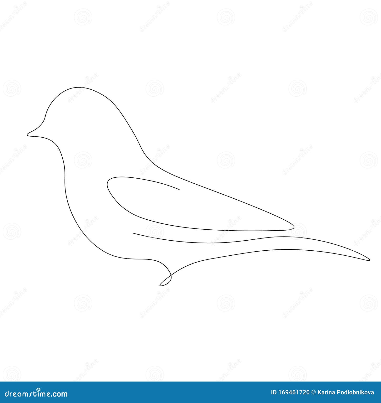 Bird Continuous Line Drawing, Vector Illustration Stock Vector ...