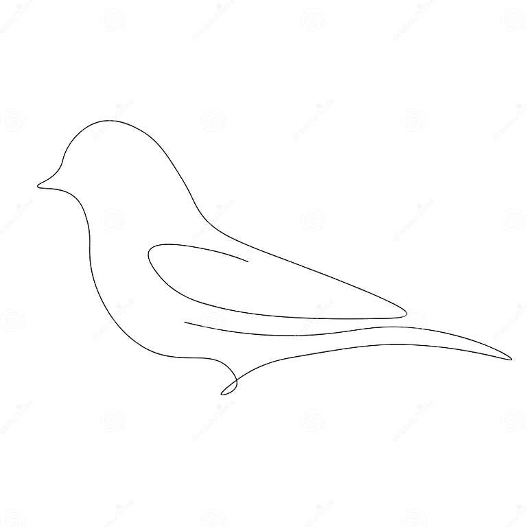 Bird Continuous Line Drawing, Vector Illustration Stock Vector ...