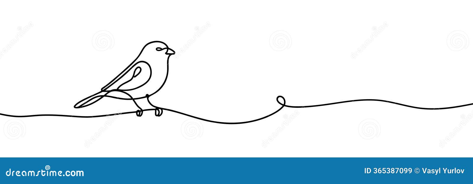 Bird Continuous Single Line Drawing Art Vector Minimalist Illustration ...