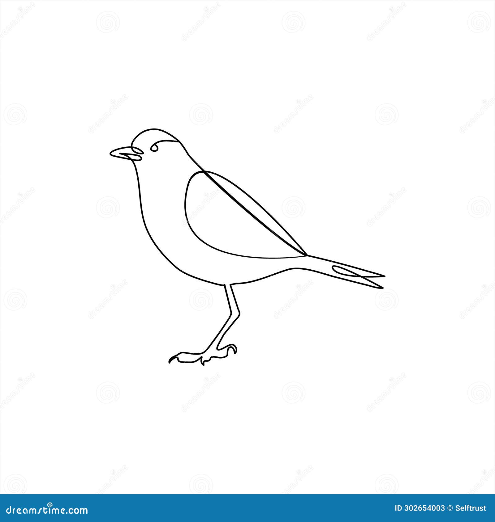 Bird Continuous Single Line Drawing Art Vector Minimalist Illustration ...