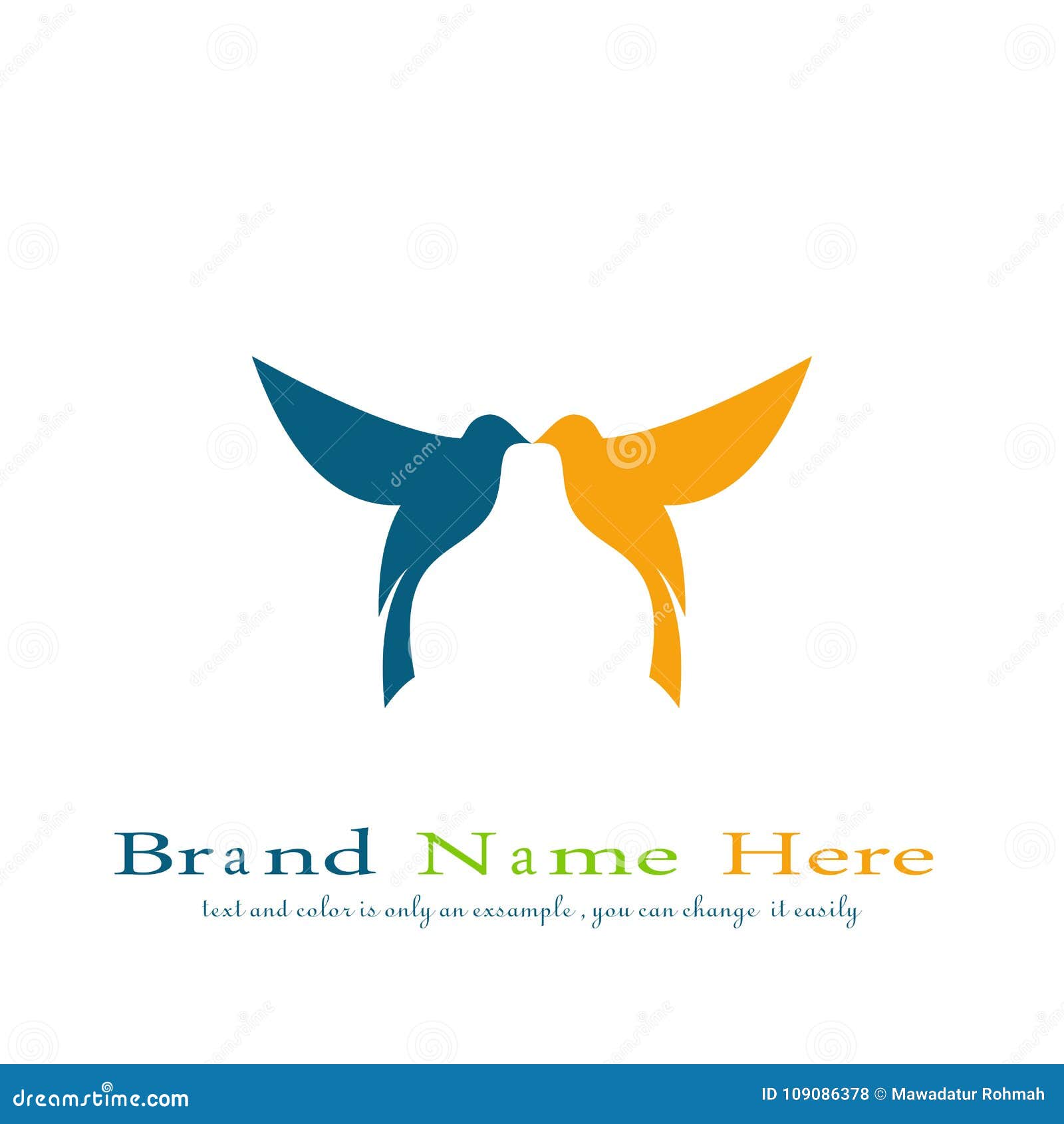 Bird couple logo editorial stock photo. Illustration of graphic - 109086378