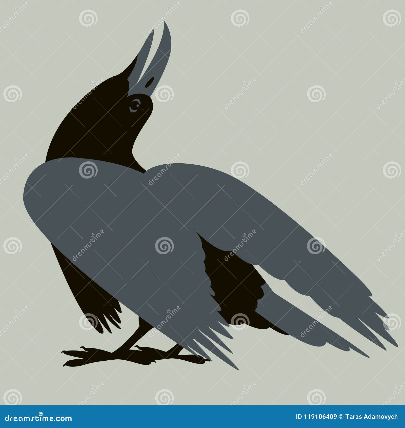 Bird Crow Vector Illustration Flat Style Profile Stock Vector ...
