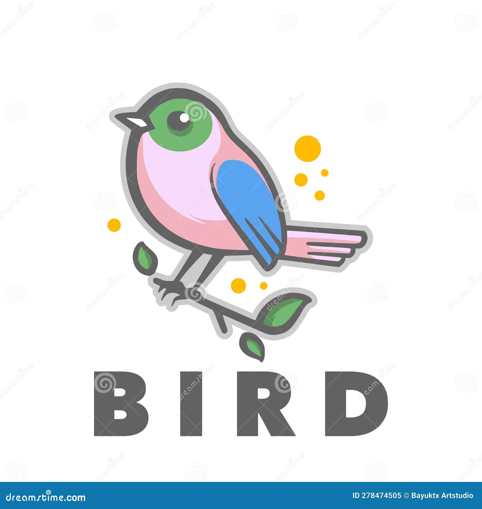 Bird cute simple logo stock vector. Illustration of funny - 278474505