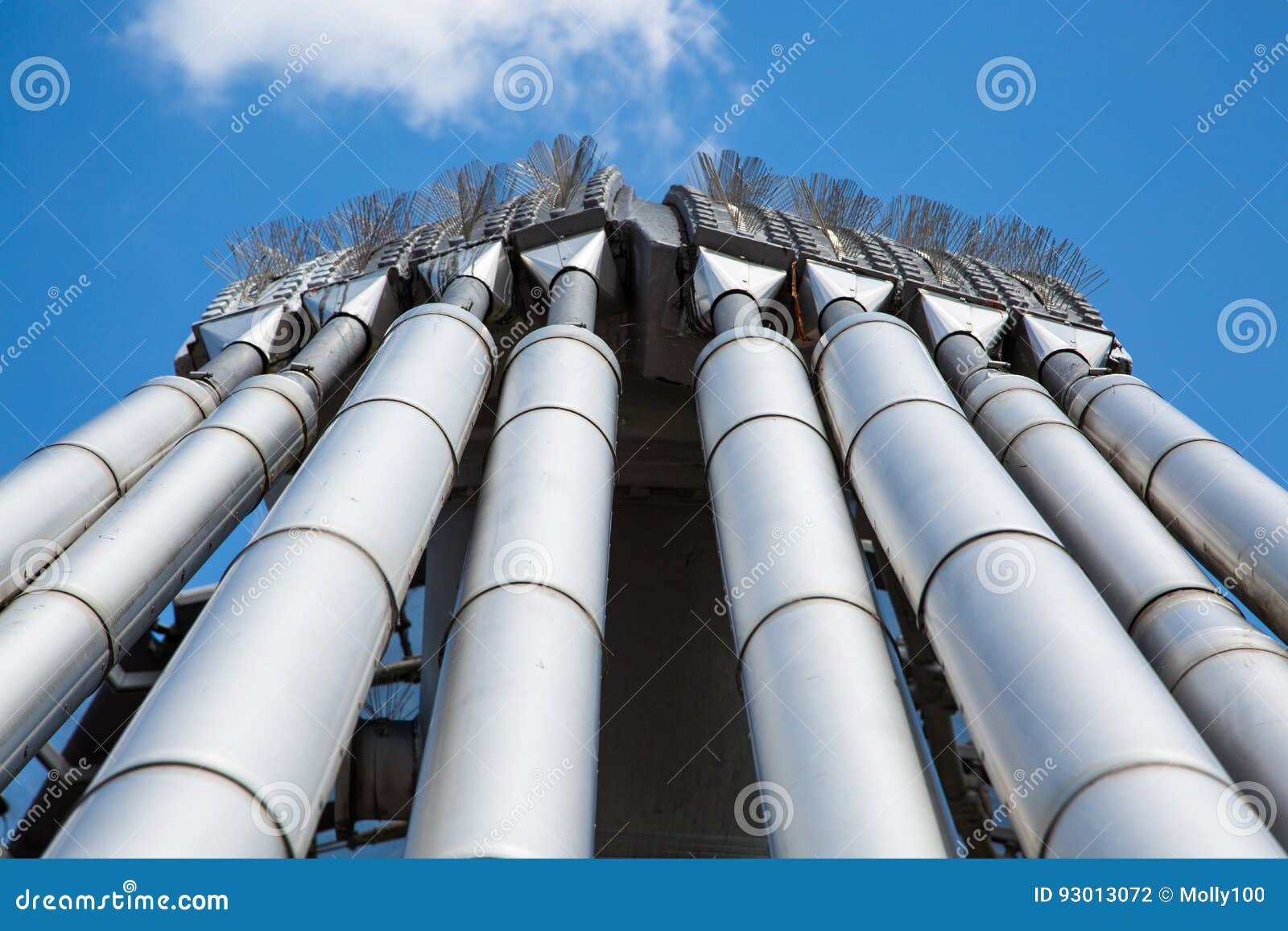Bird Defense on Steel Structure, Blue Sky Stock Photo - Image of peaks ...