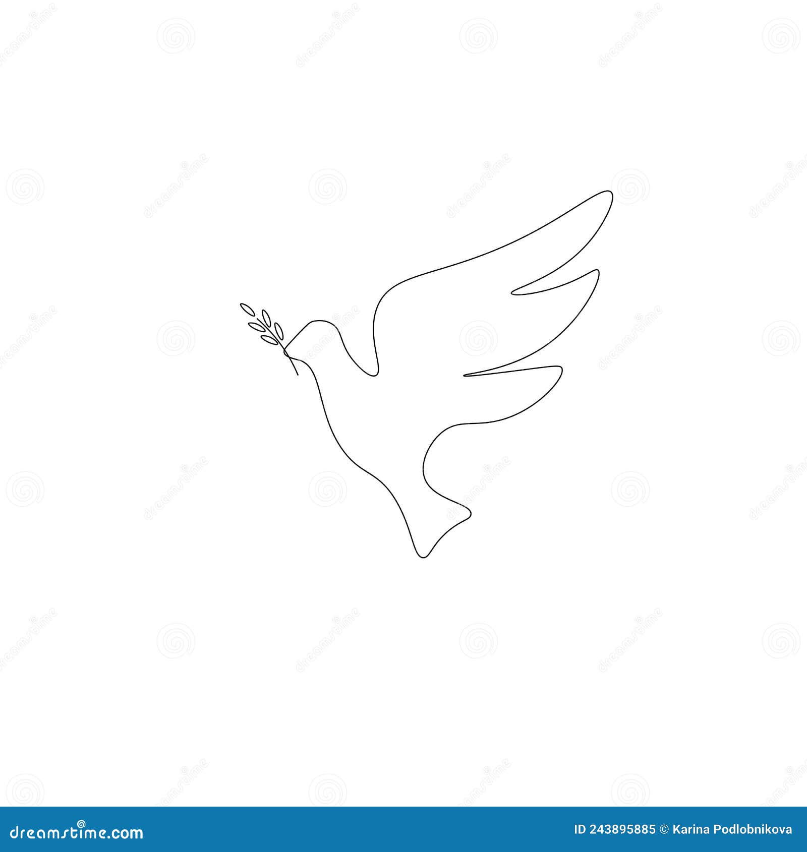 Bird Dove Line Drawing, Vector Illustration Stock Vector - Illustration ...