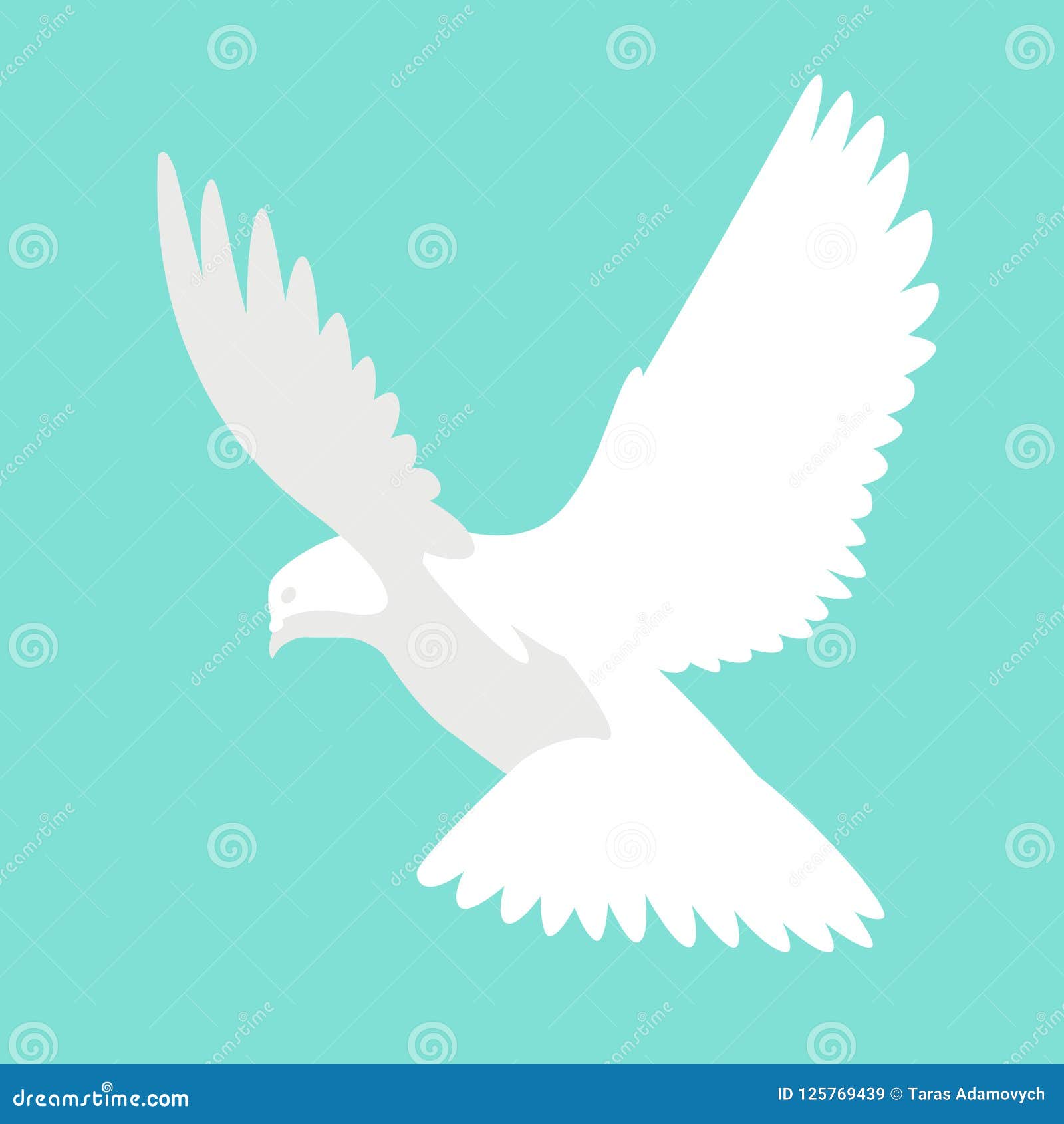 Bird Dove Vector Illustration Flat Style Profile Stock Vector ...