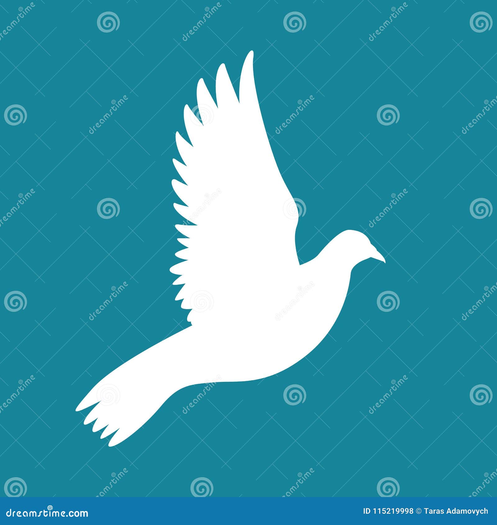 Dove Vector Illustration Flat Style Profile Side Stock Vector ...