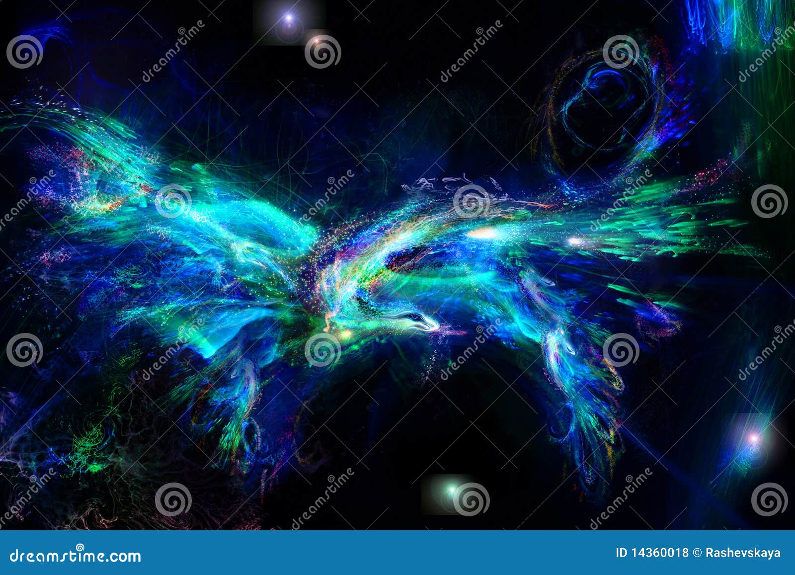 Bird-dragon stock illustration. Illustration of green - 14360018