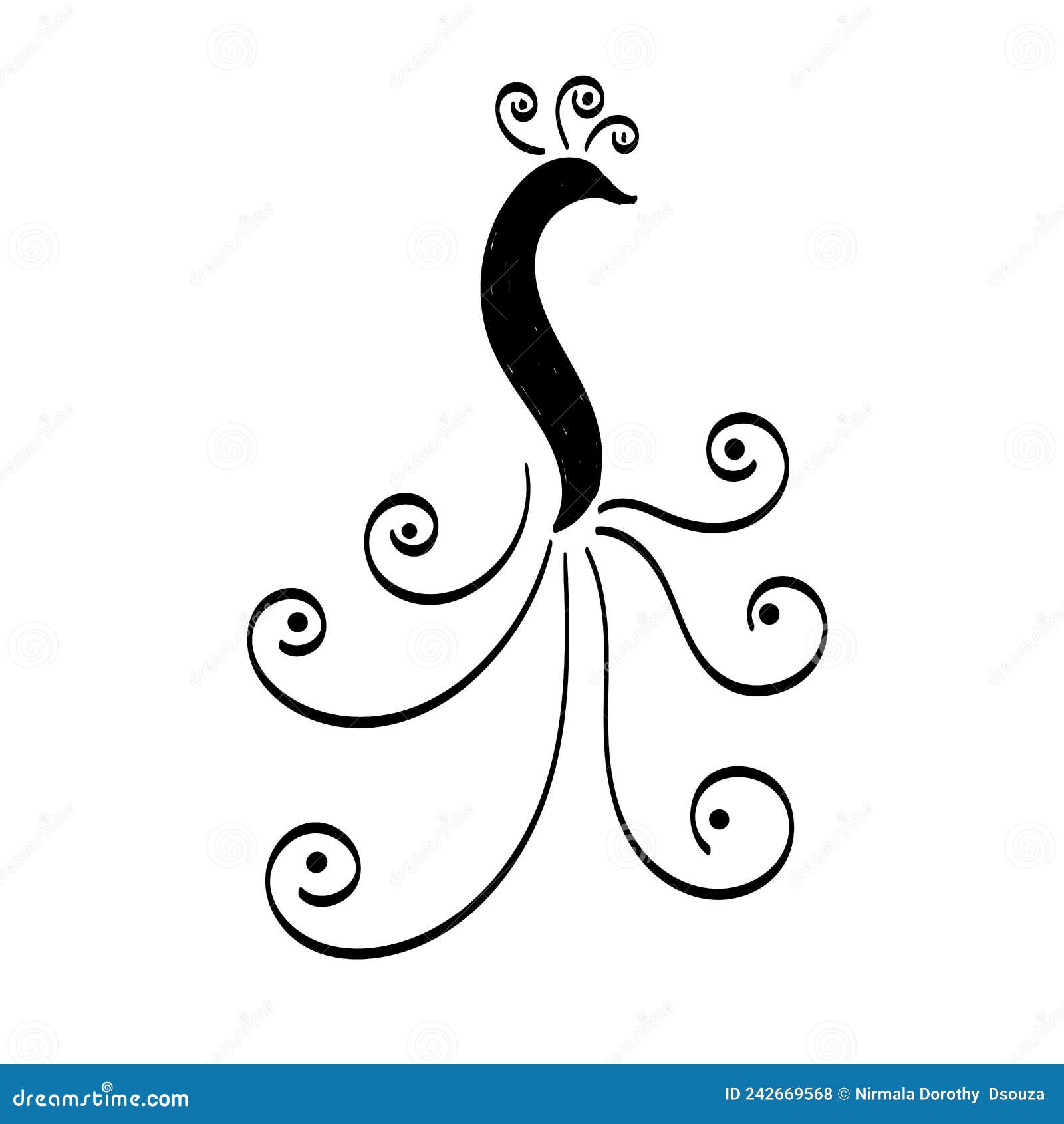 Bird Drawing. Element Isolated on White Background Stock Illustration ...