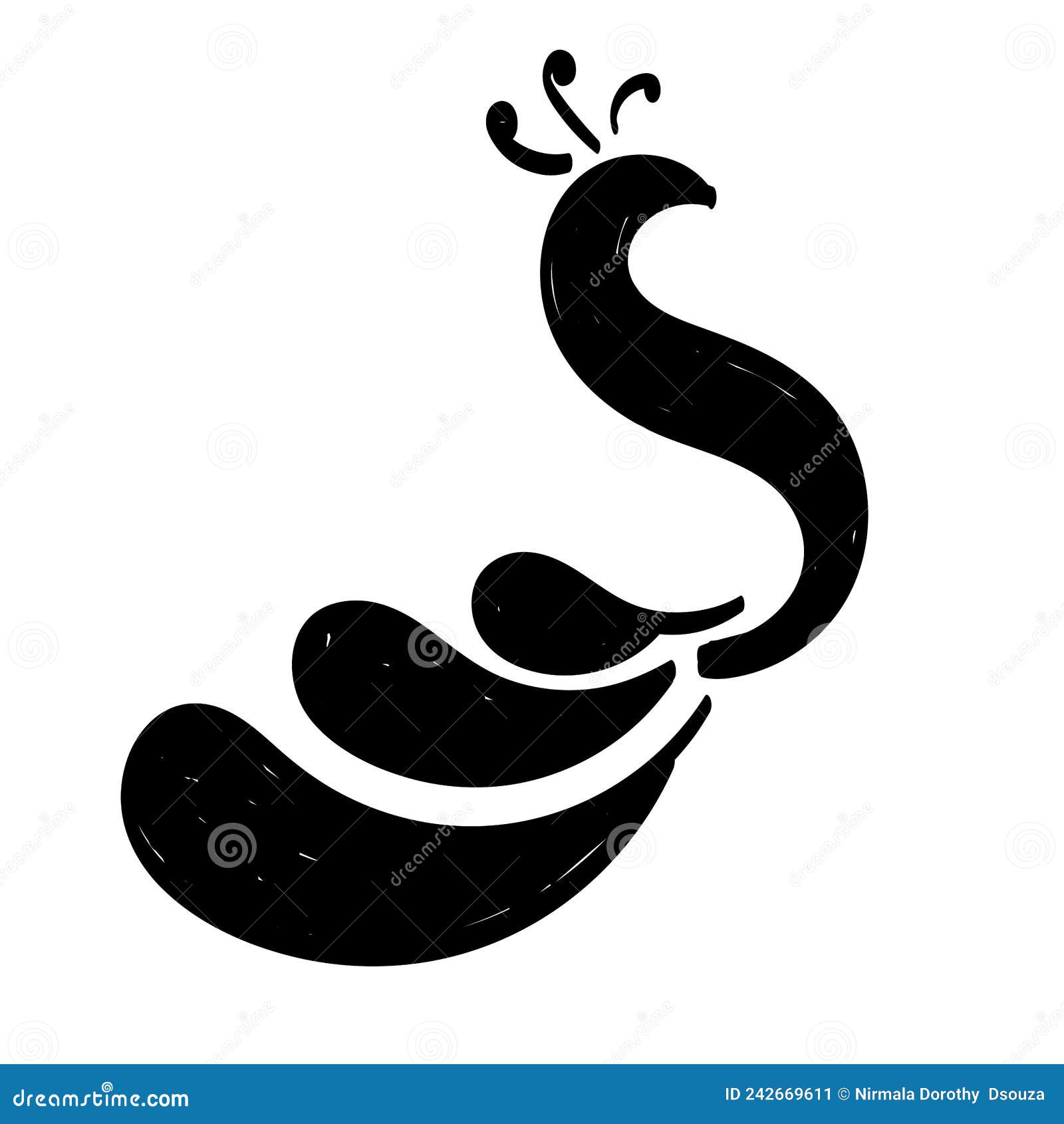 Bird Drawing. Element Isolated on White Background Stock Illustration ...