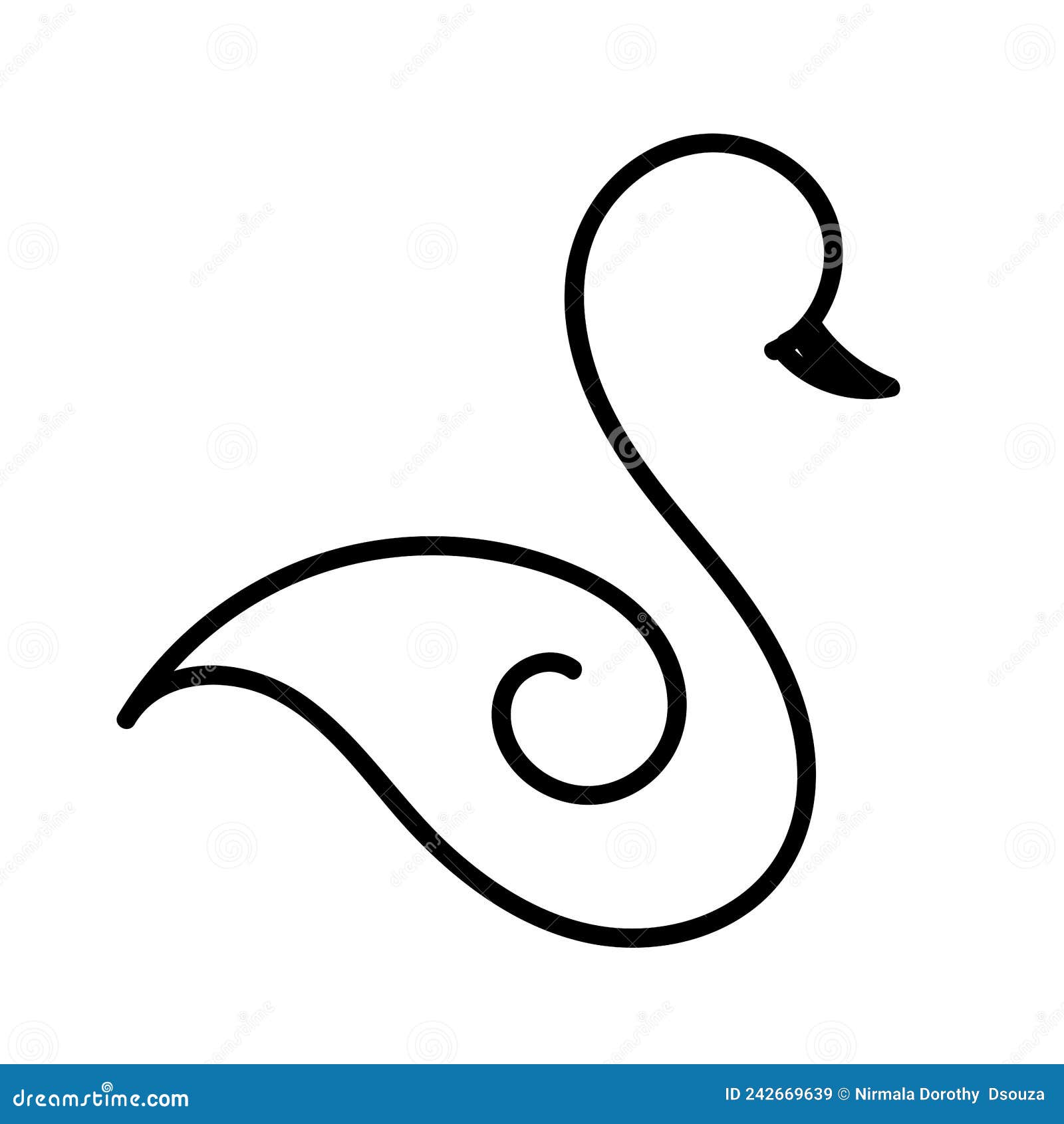 Bird Drawing. Element Isolated on White Background Stock Illustration ...