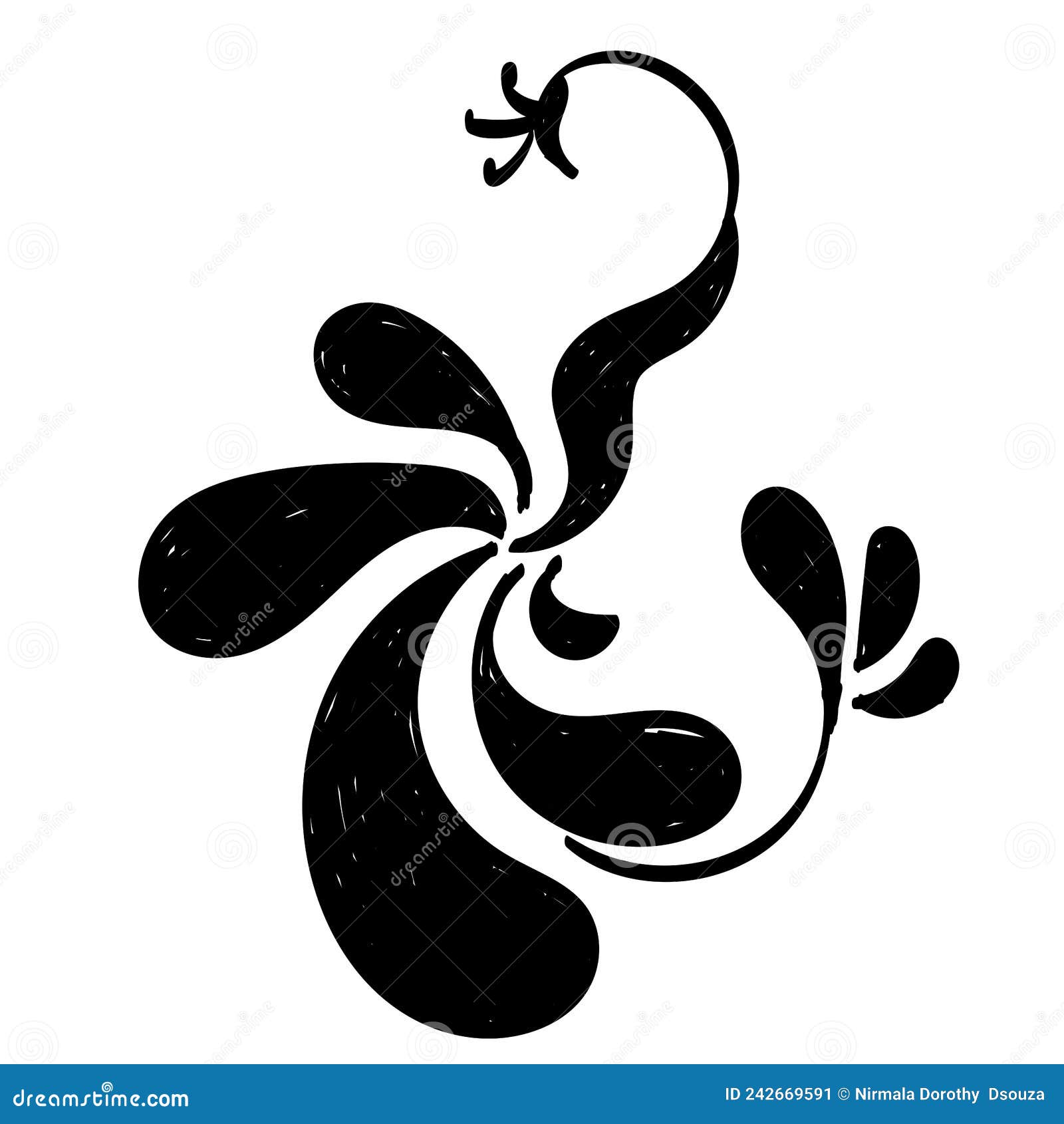 Bird Drawing. Element Isolated on White Background Stock Illustration ...